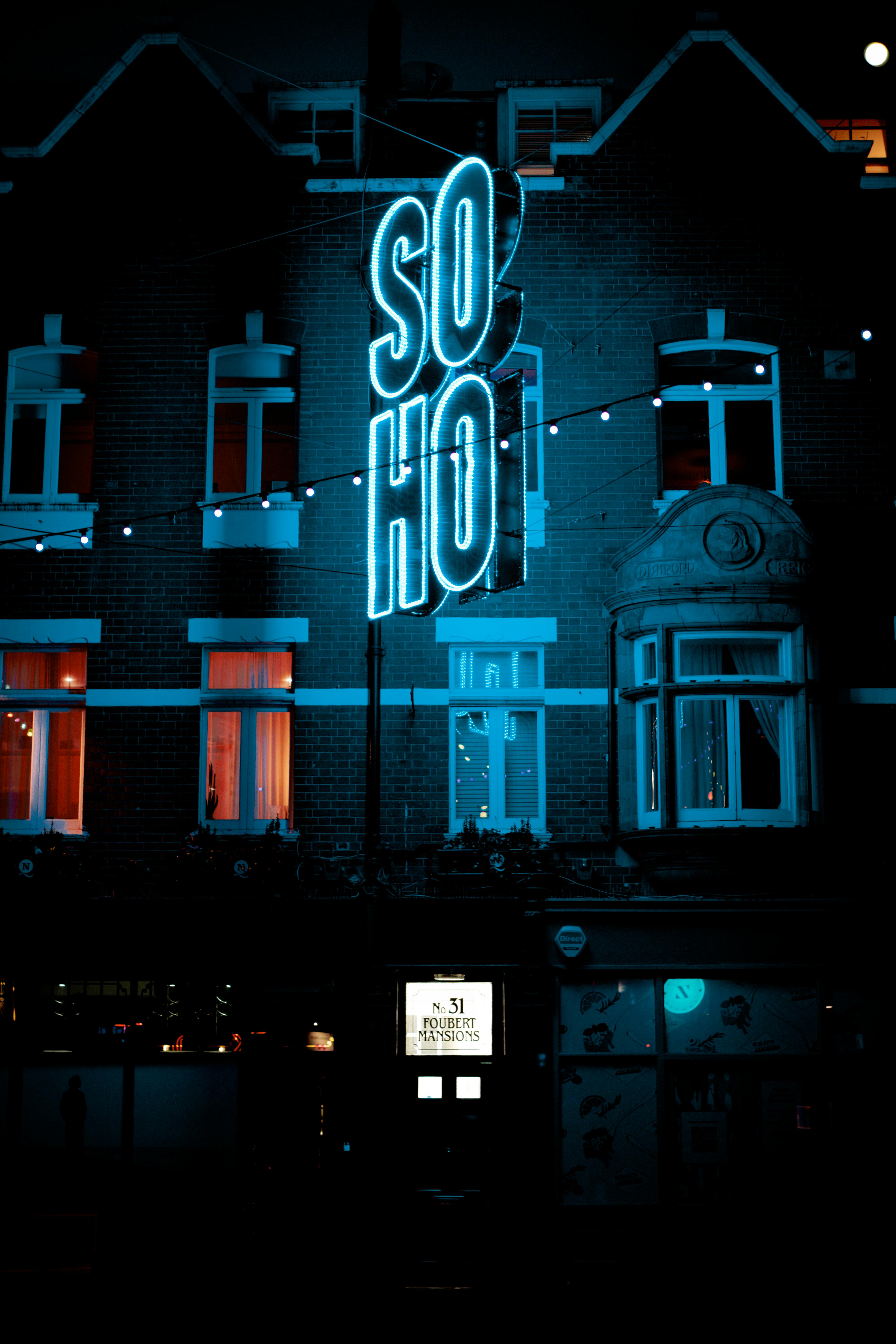 SOHO Neon at Night · Free Stock Photo