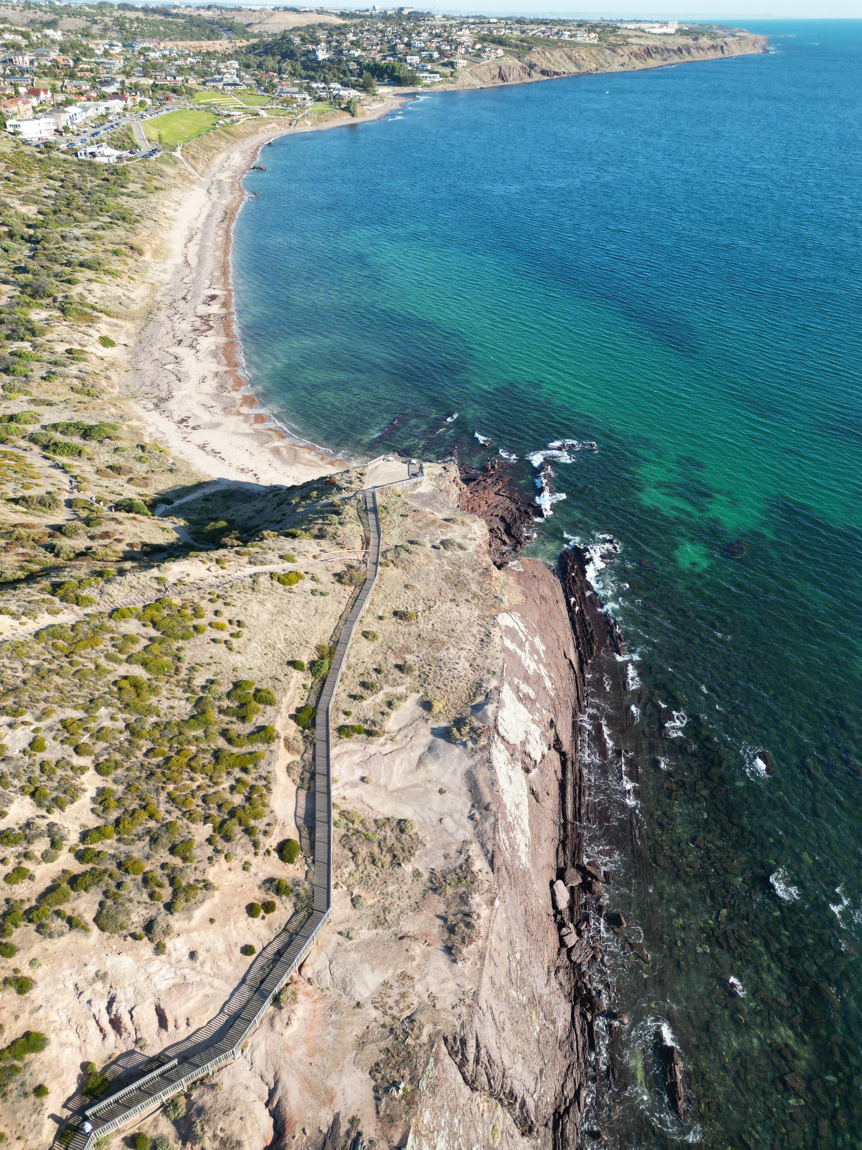 Aerial Photo of Coastline and Sea · Free Stock Photo