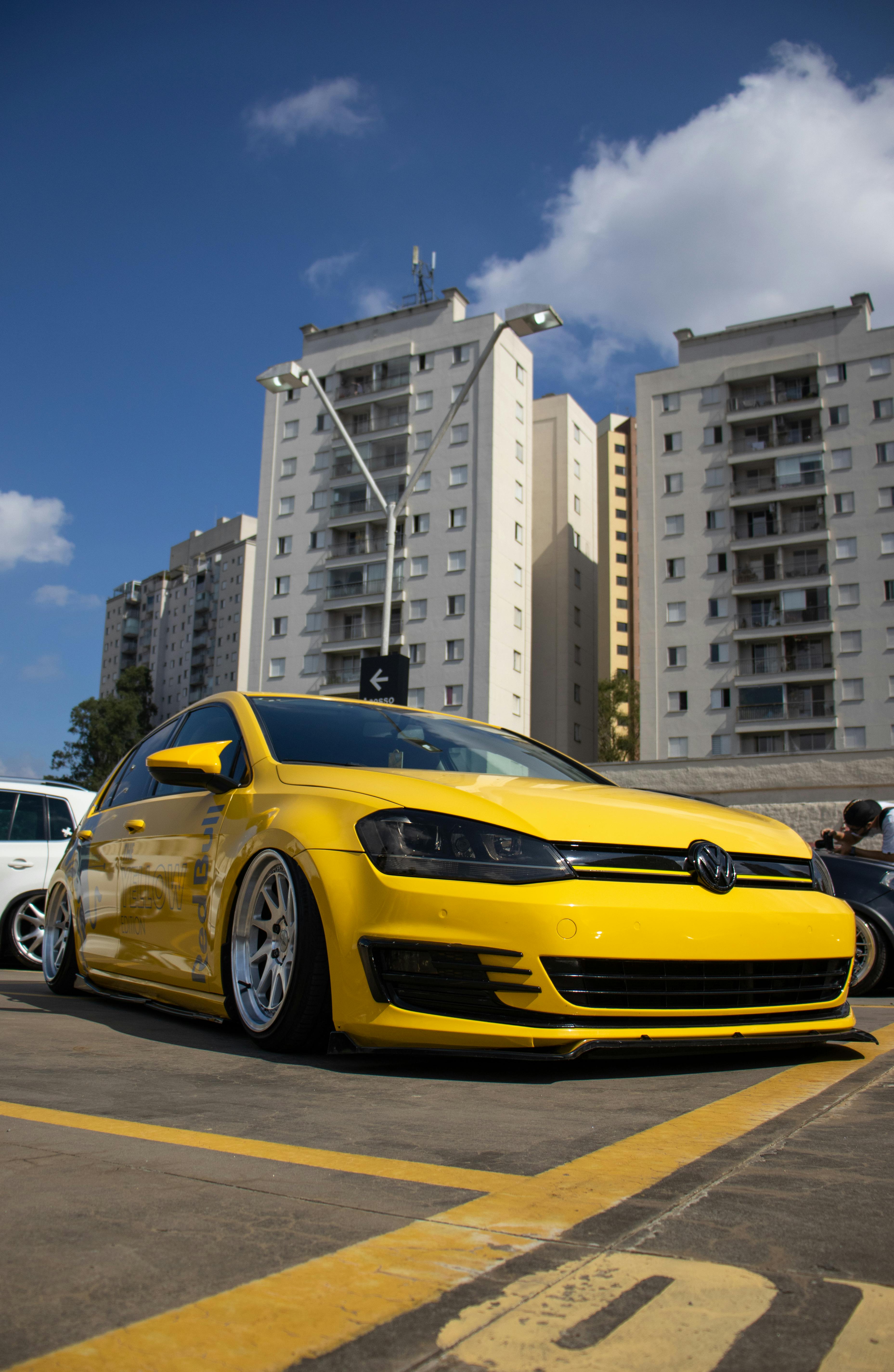 Luxurious Volkswagen Golf VII Car on Parking Lot · Free Stock Photo