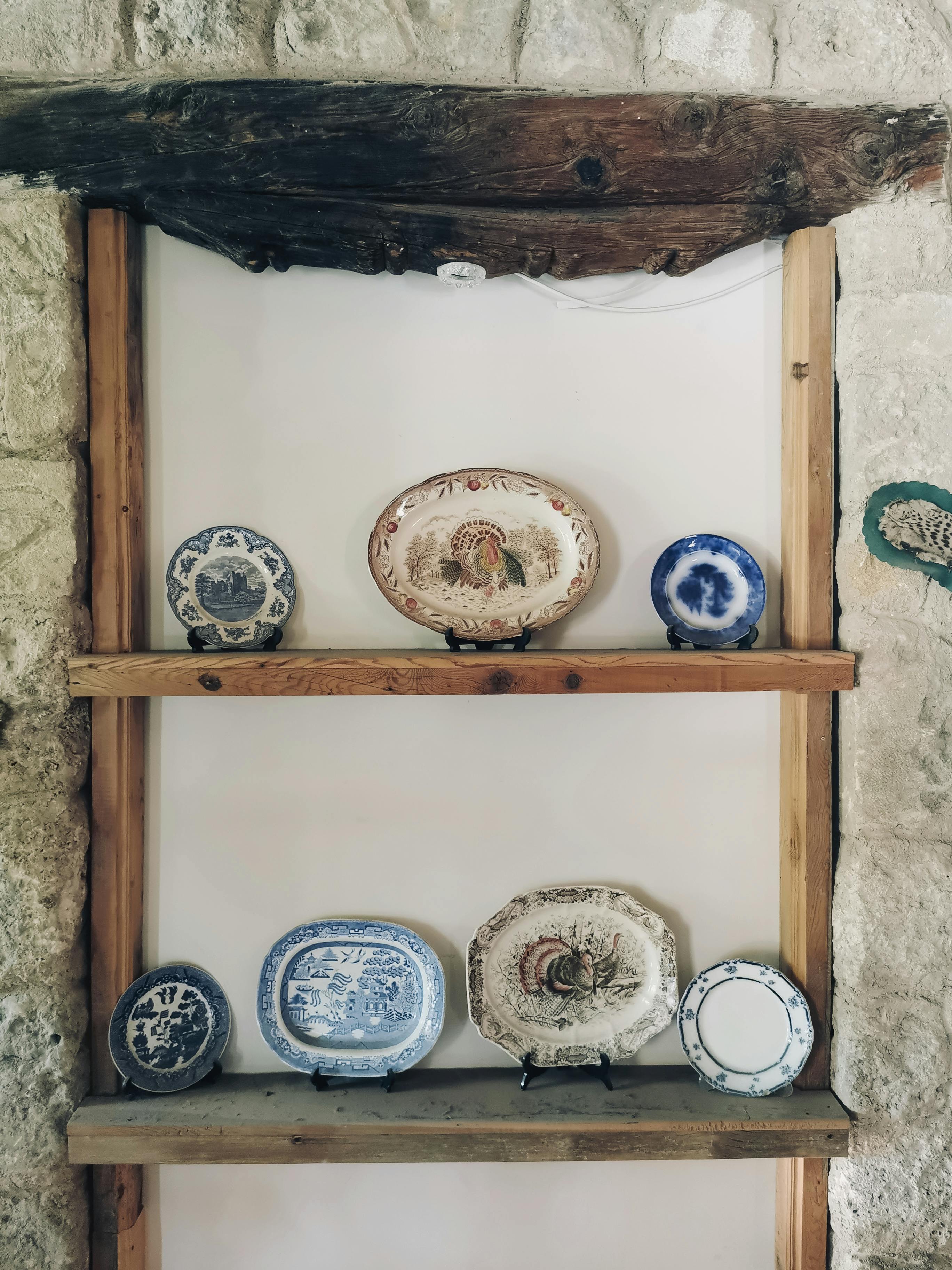 Decorative Plates on Shelves · Free Stock Photo