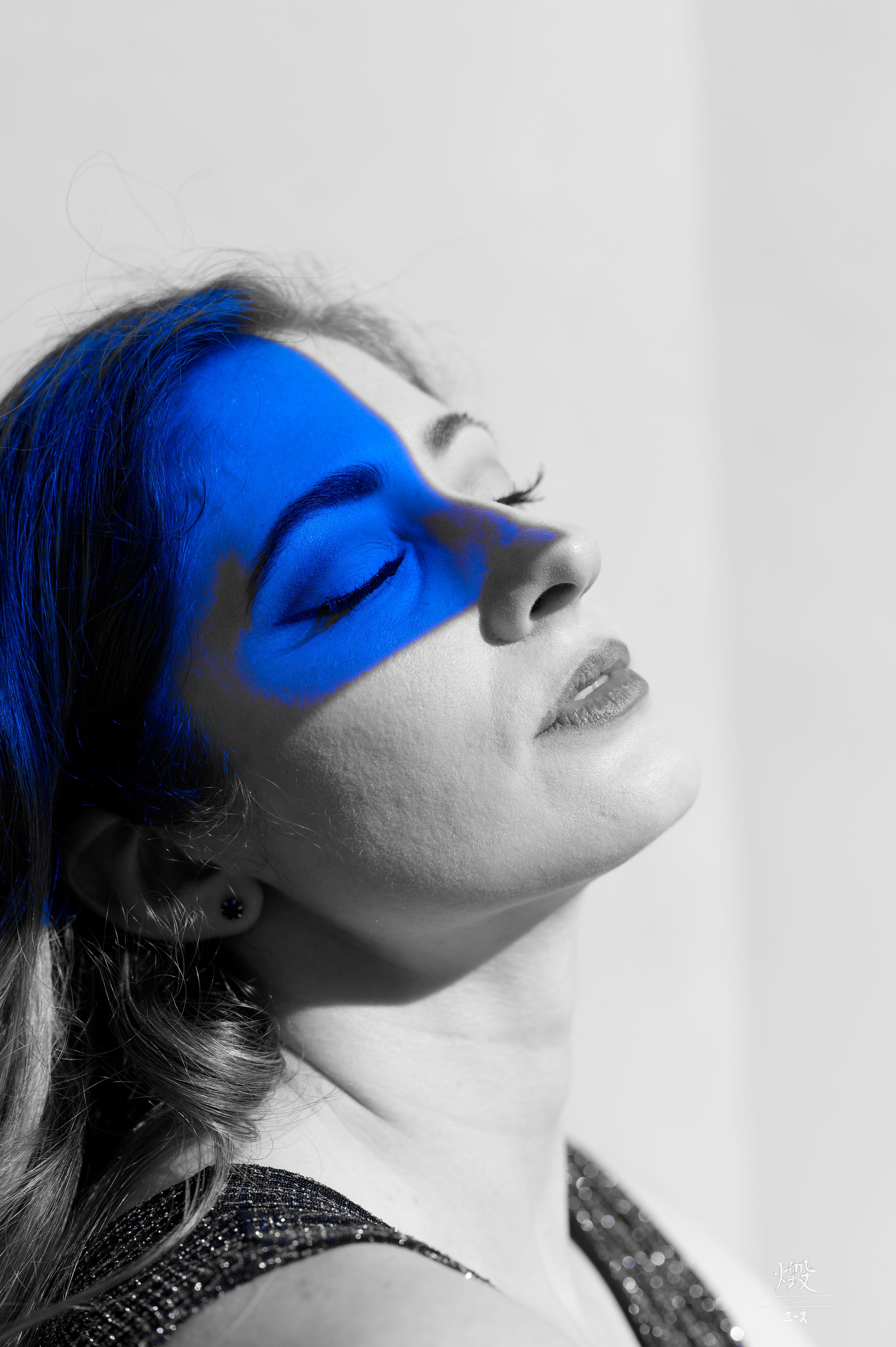 Blue Light on Woman Face · Free Stock Photo