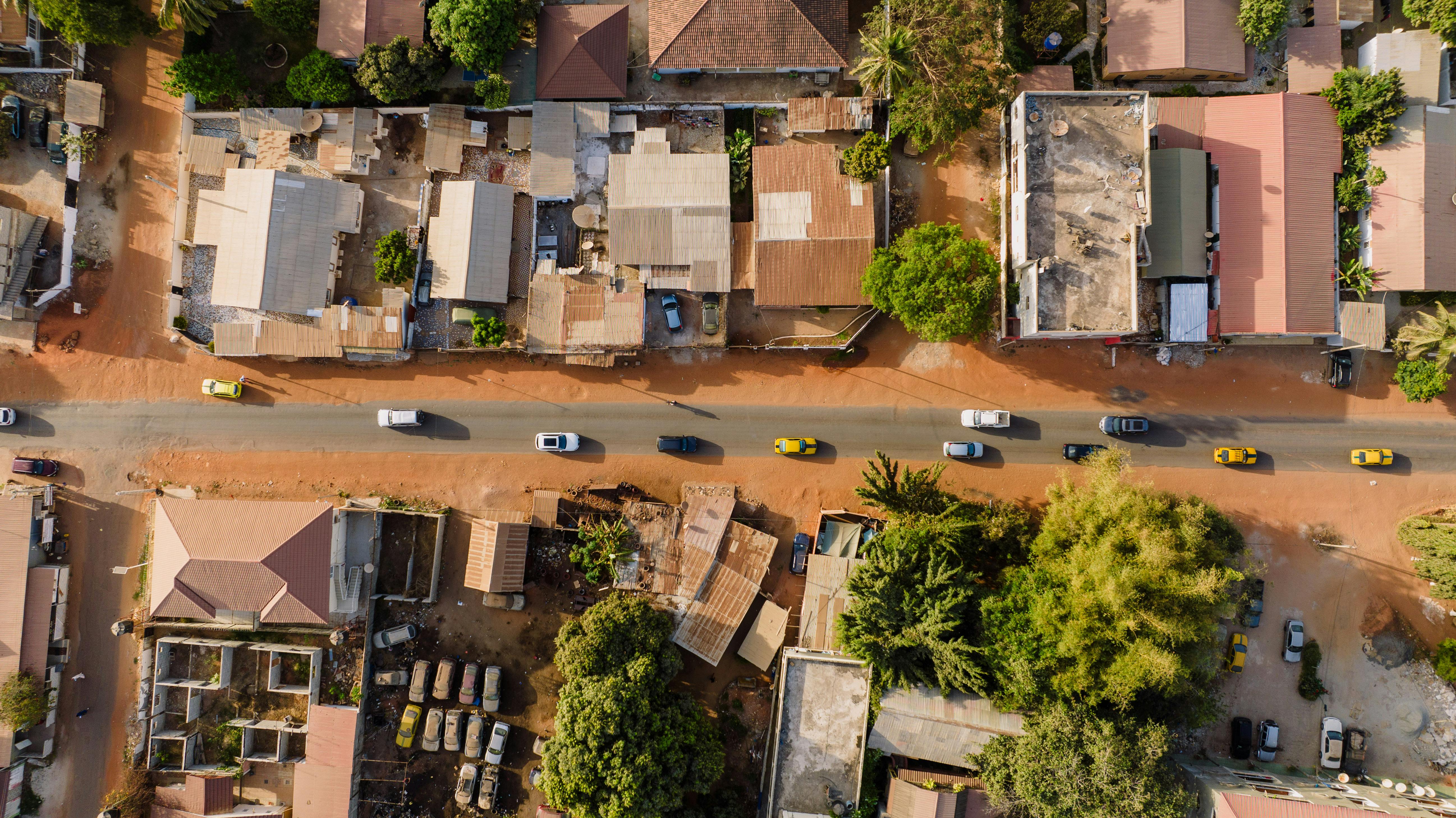Birds Eye View of Street in Village · Free Stock Photo