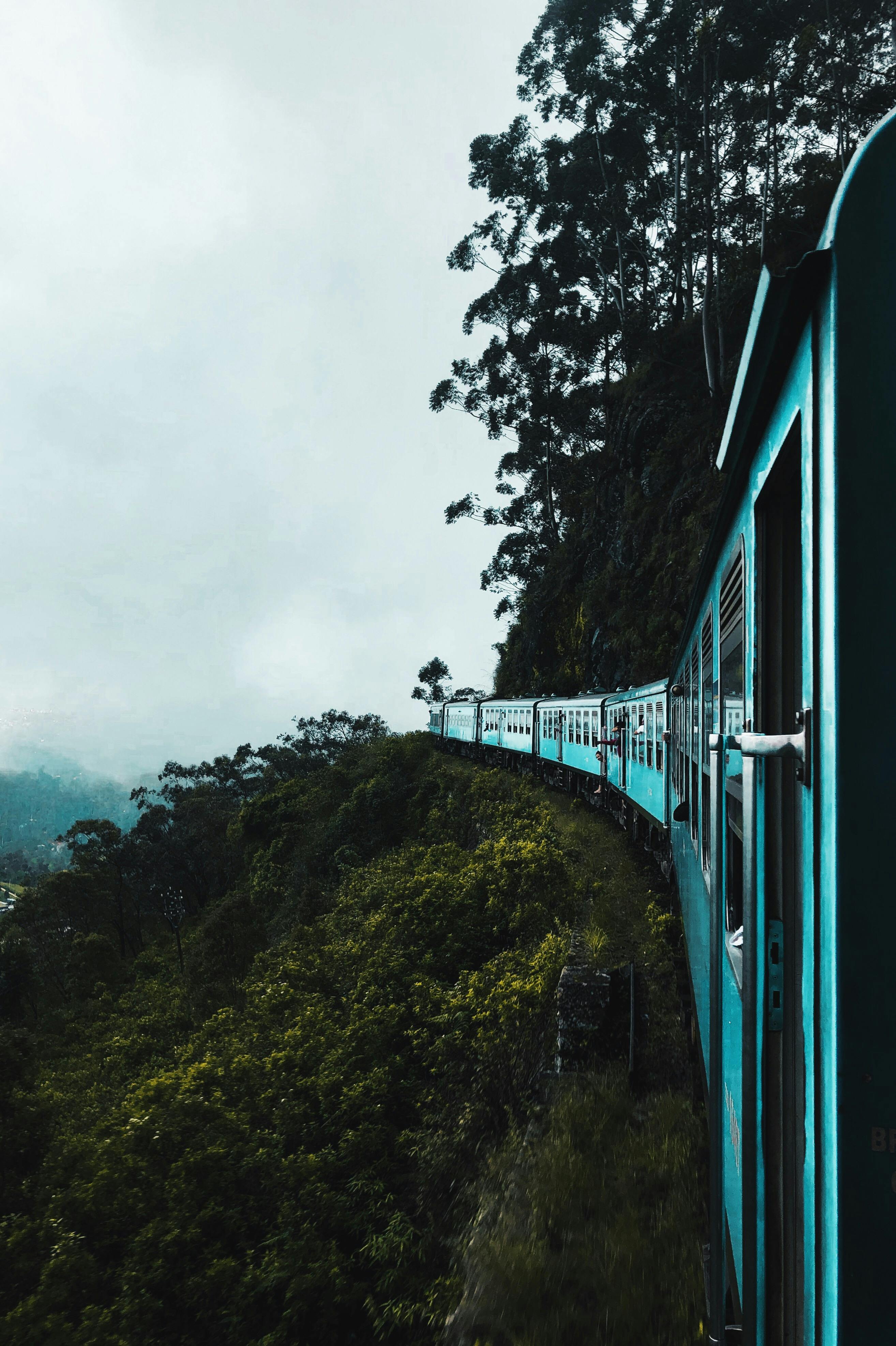 Train On Mountain Rail · Free Stock Photo