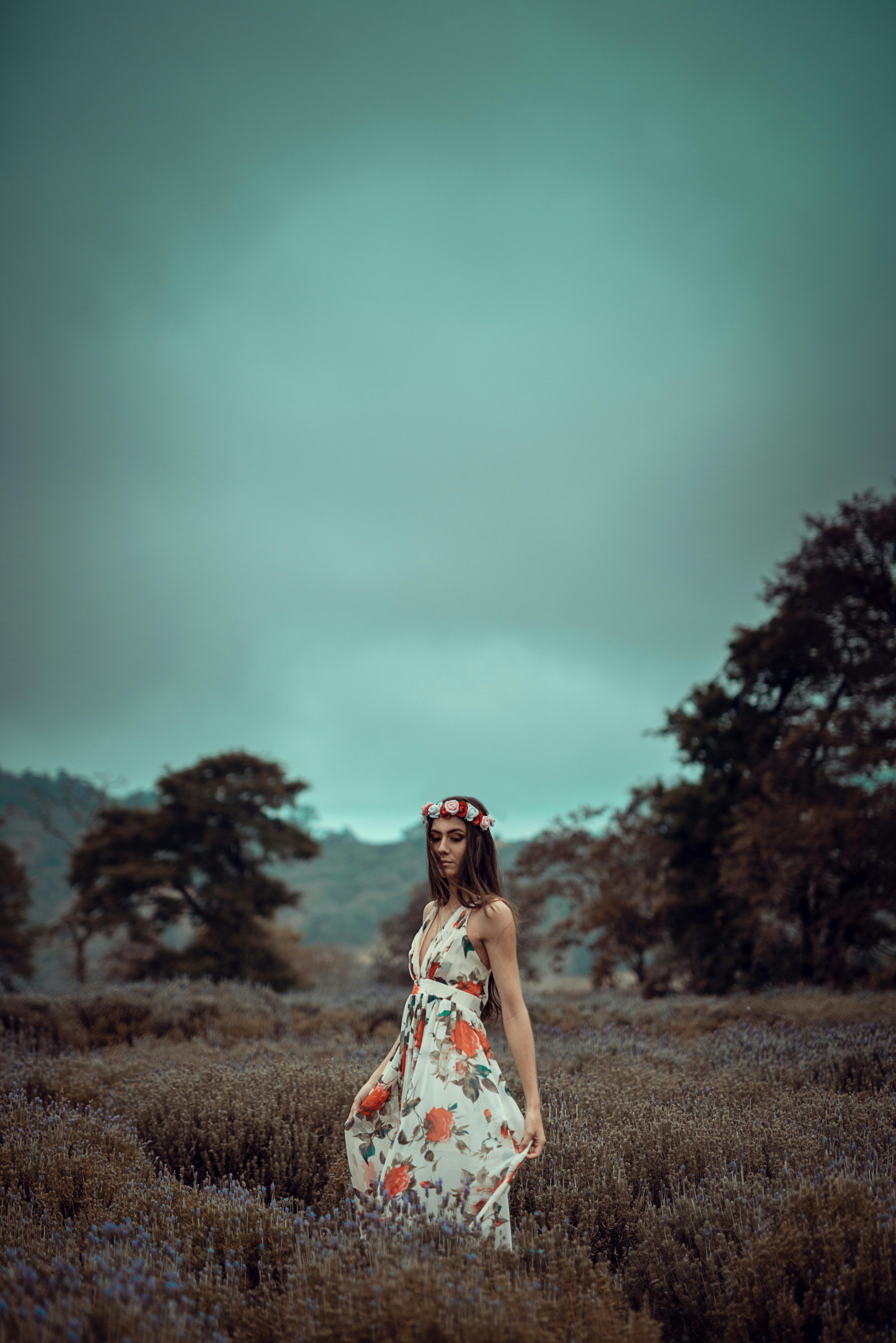 Model in Dress in Rural Scenery · Free Stock Photo