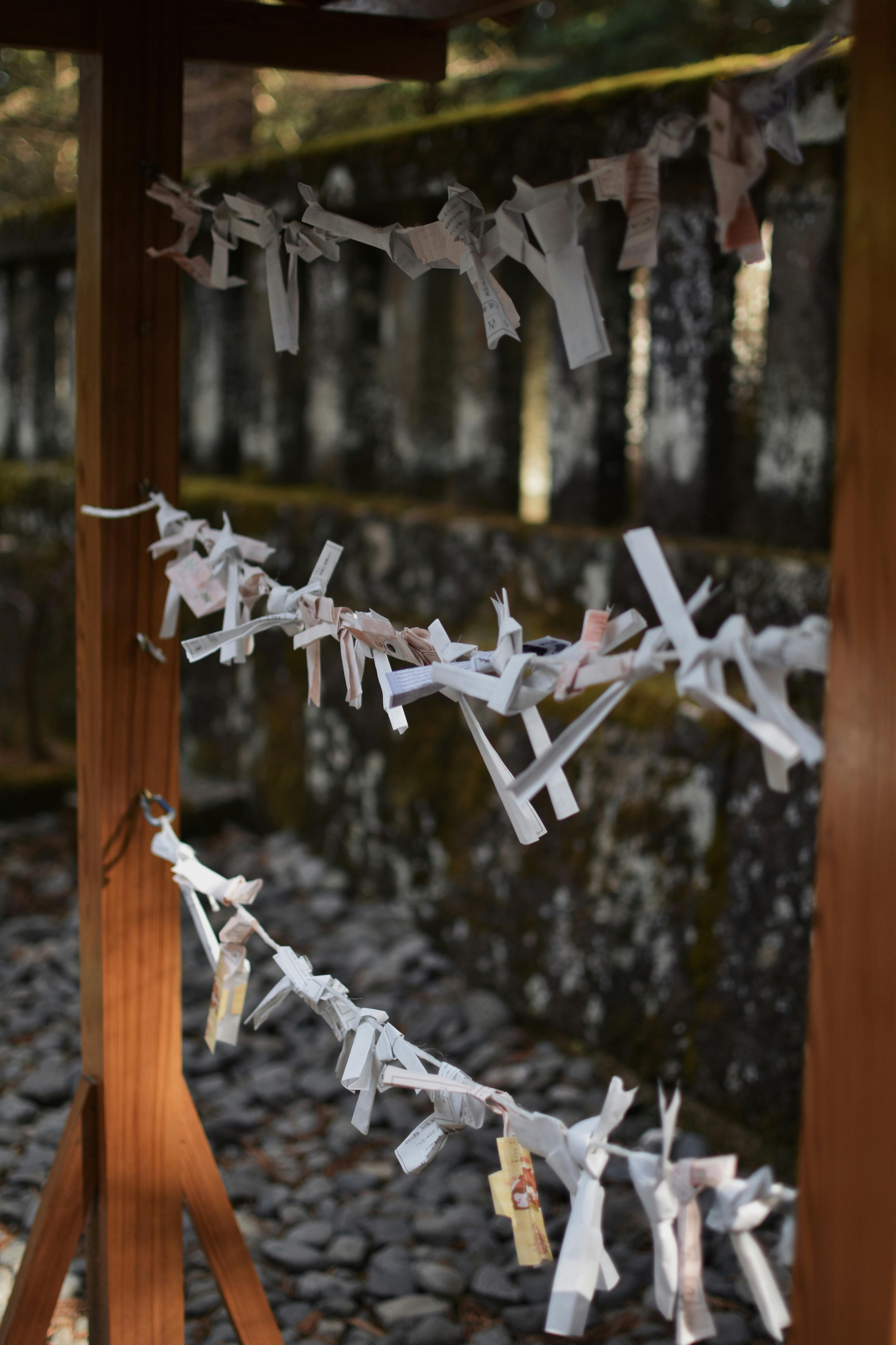 Paper Straps on Wooden Stand · Free Stock Photo