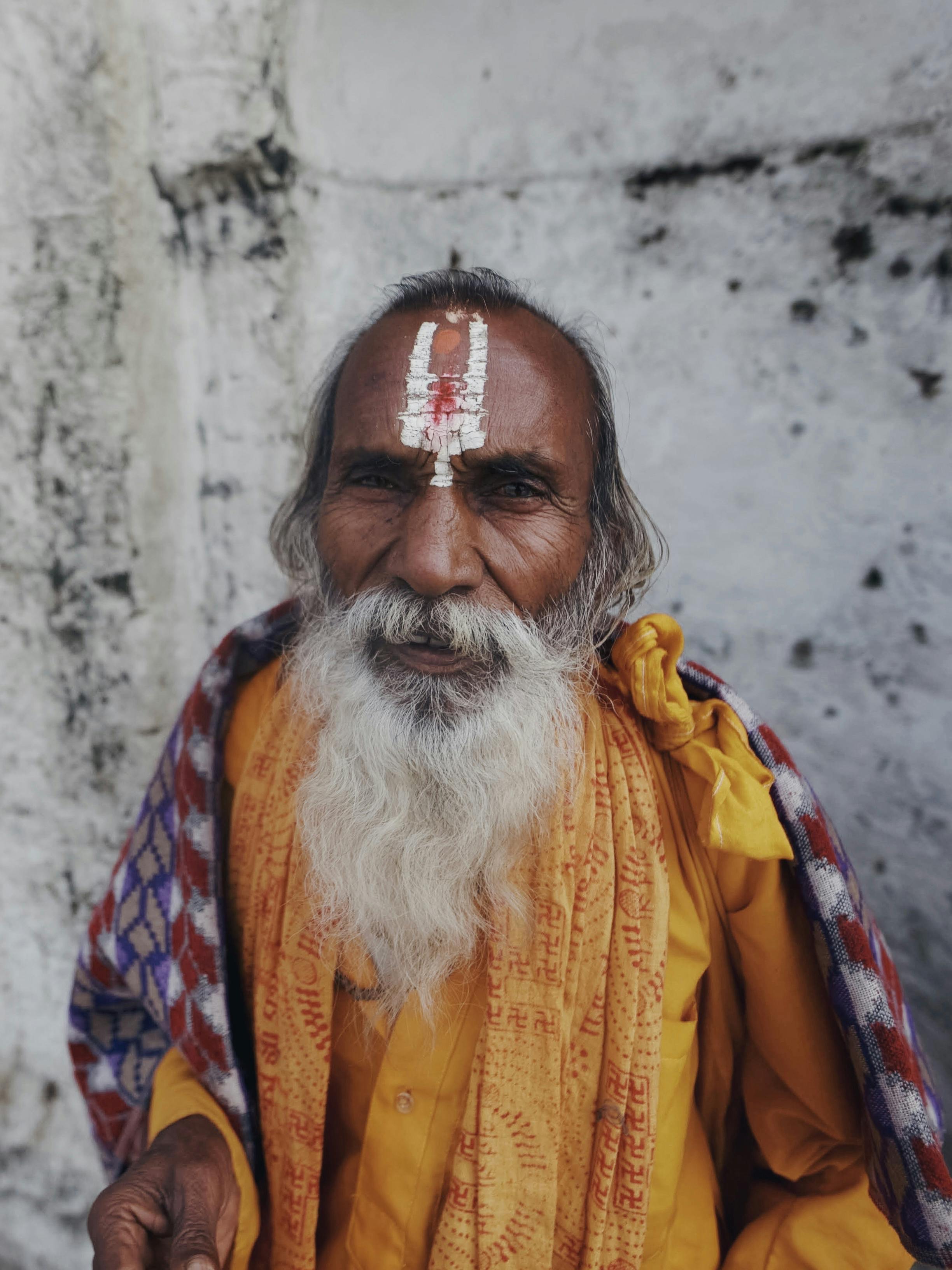 Holy Man in Traditional Attire during Vrindavan Ceremony · Free Stock Photo