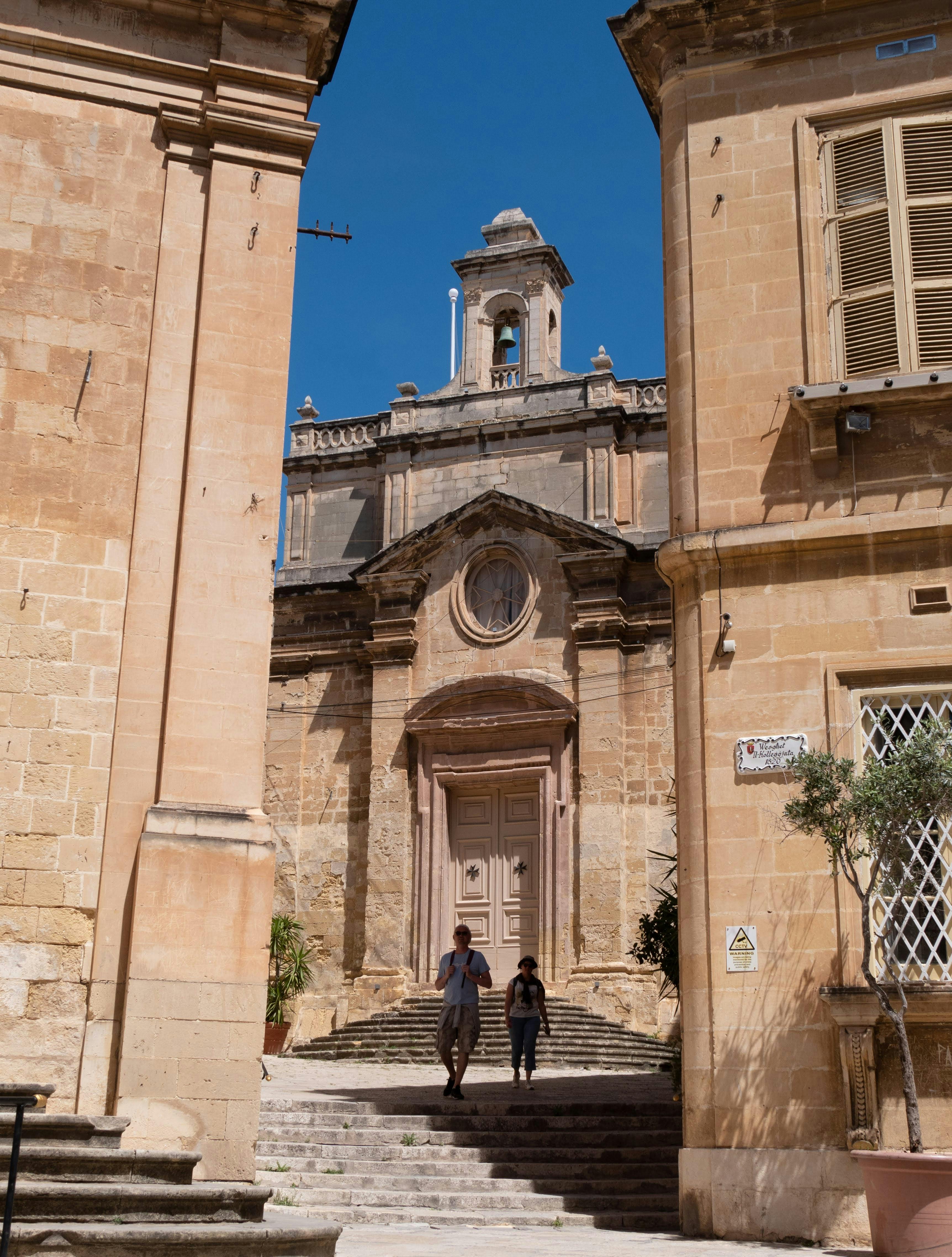 View of People Walking on Steps in front of the Chapel of Our Lady of ...