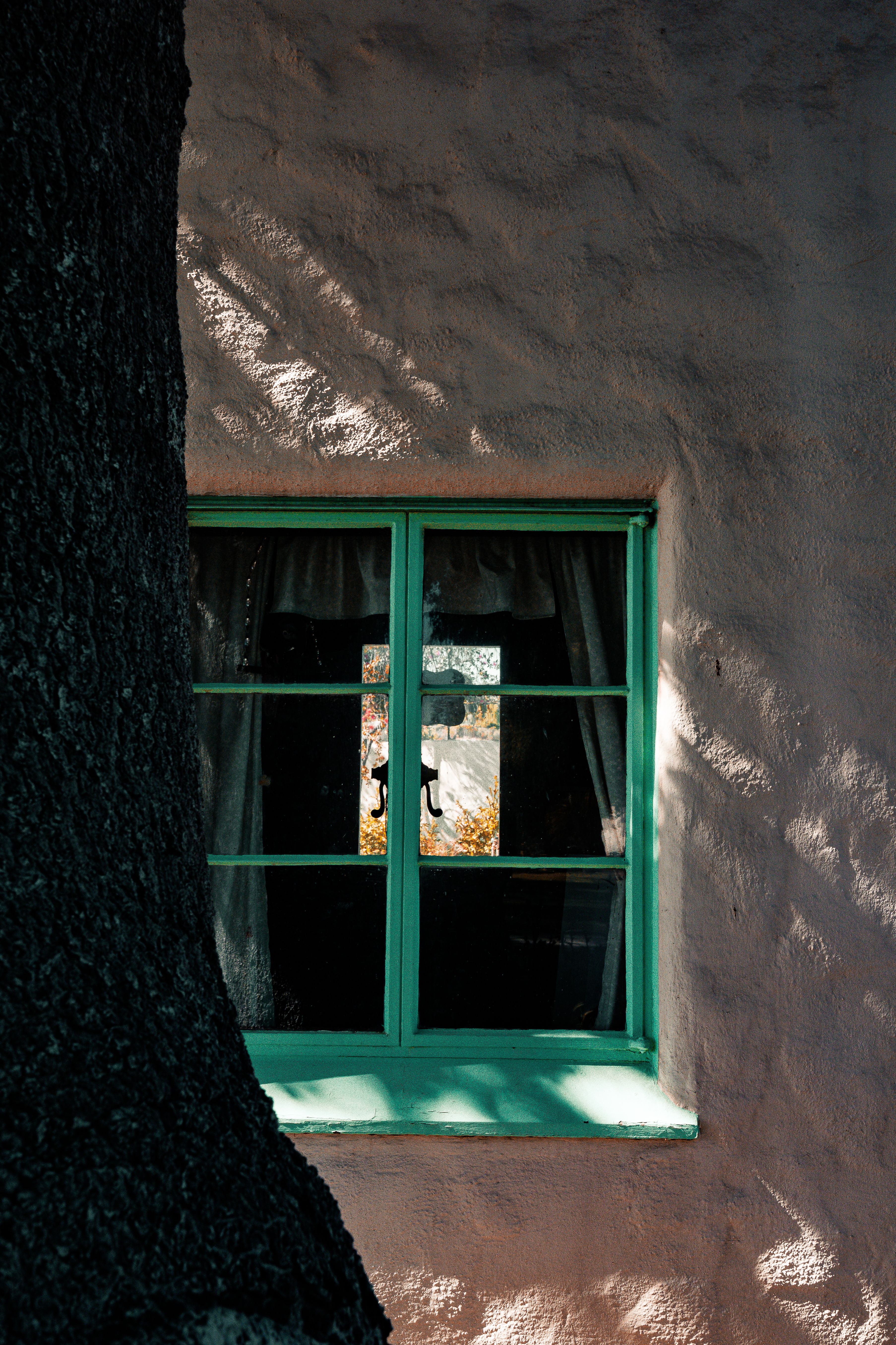 Green Window in Rustic House · Free Stock Photo