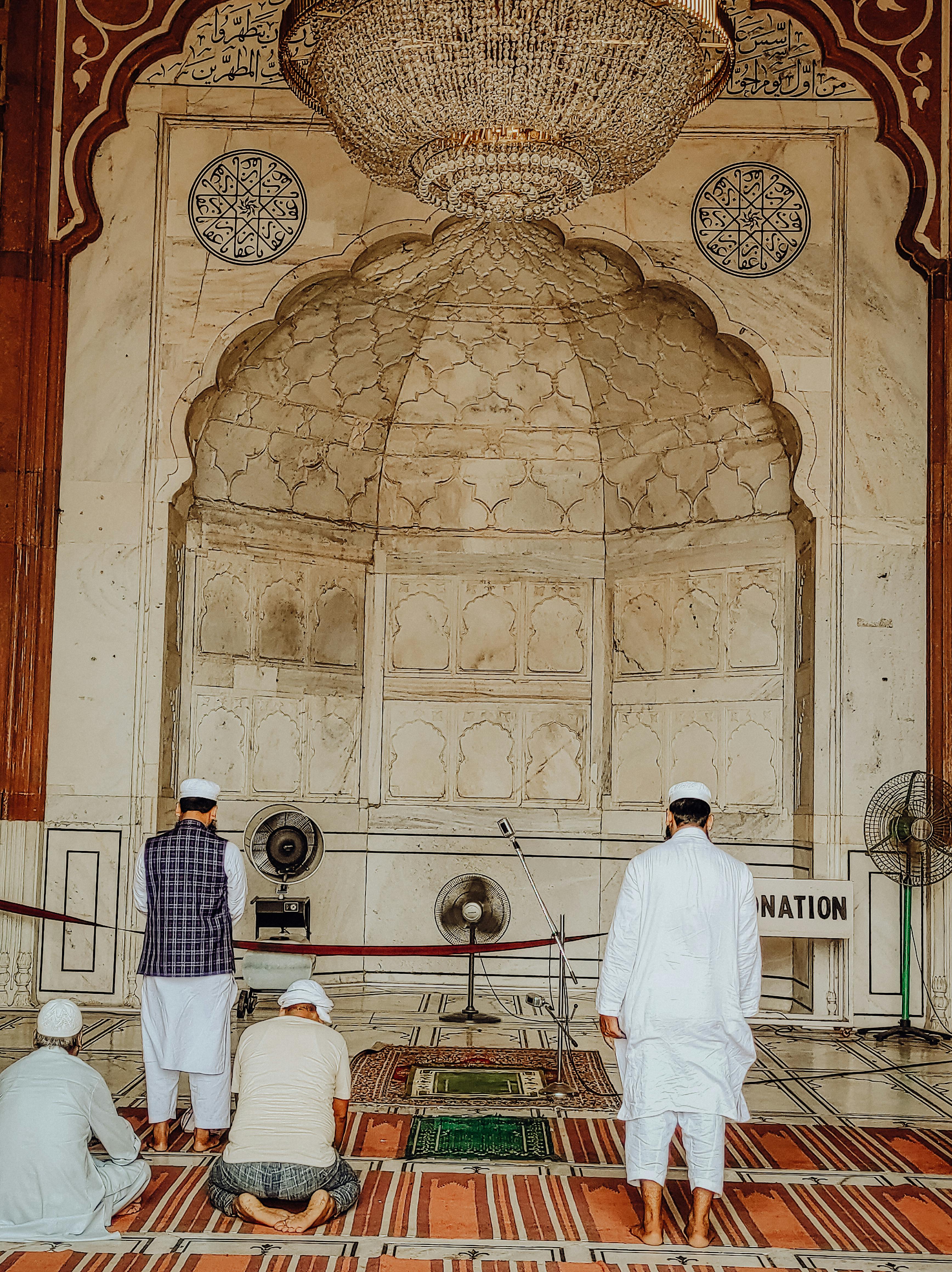 Men in a Traditional Mosque in Delhi · Free Stock Photo