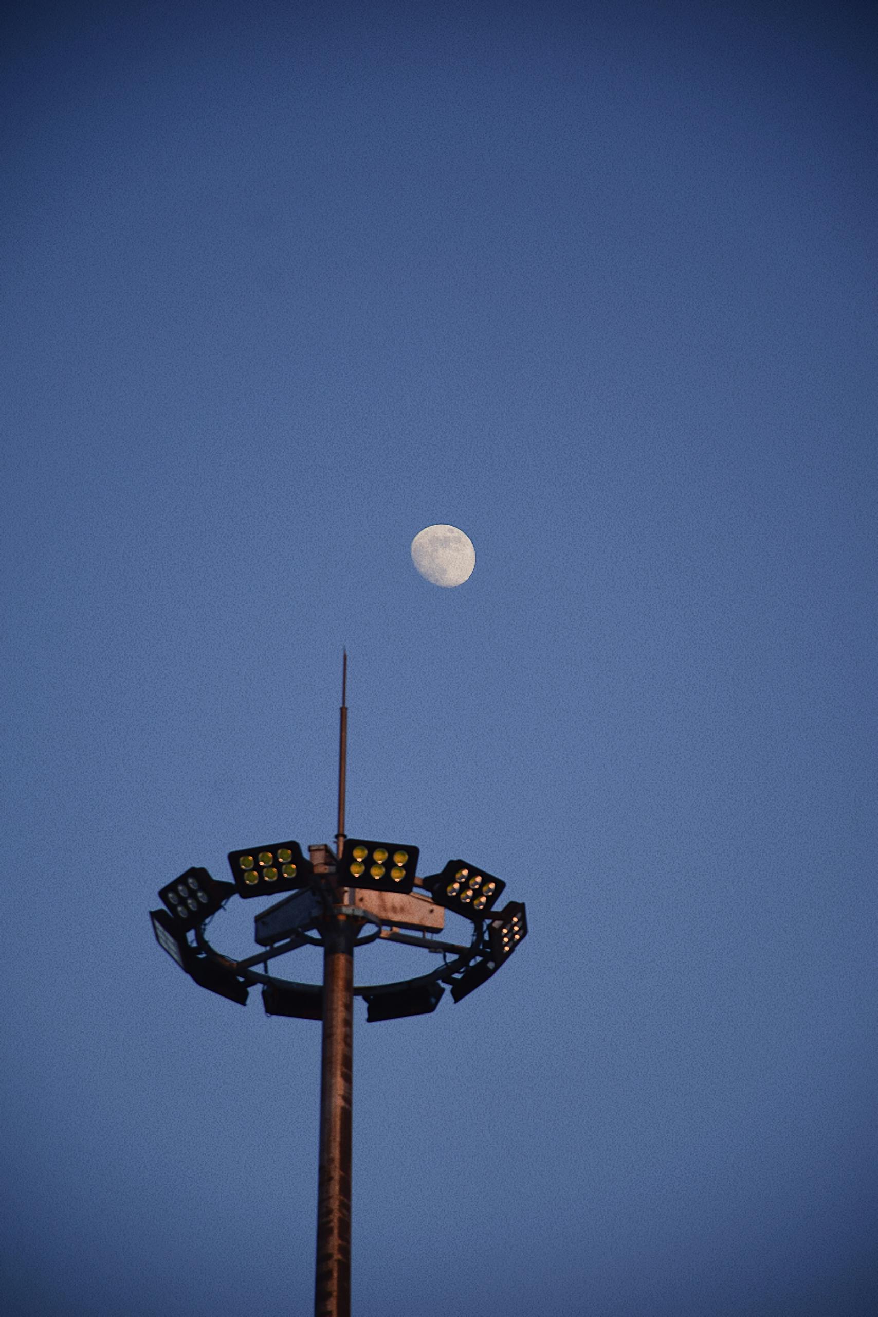 Moon over Reflector at Night · Free Stock Photo
