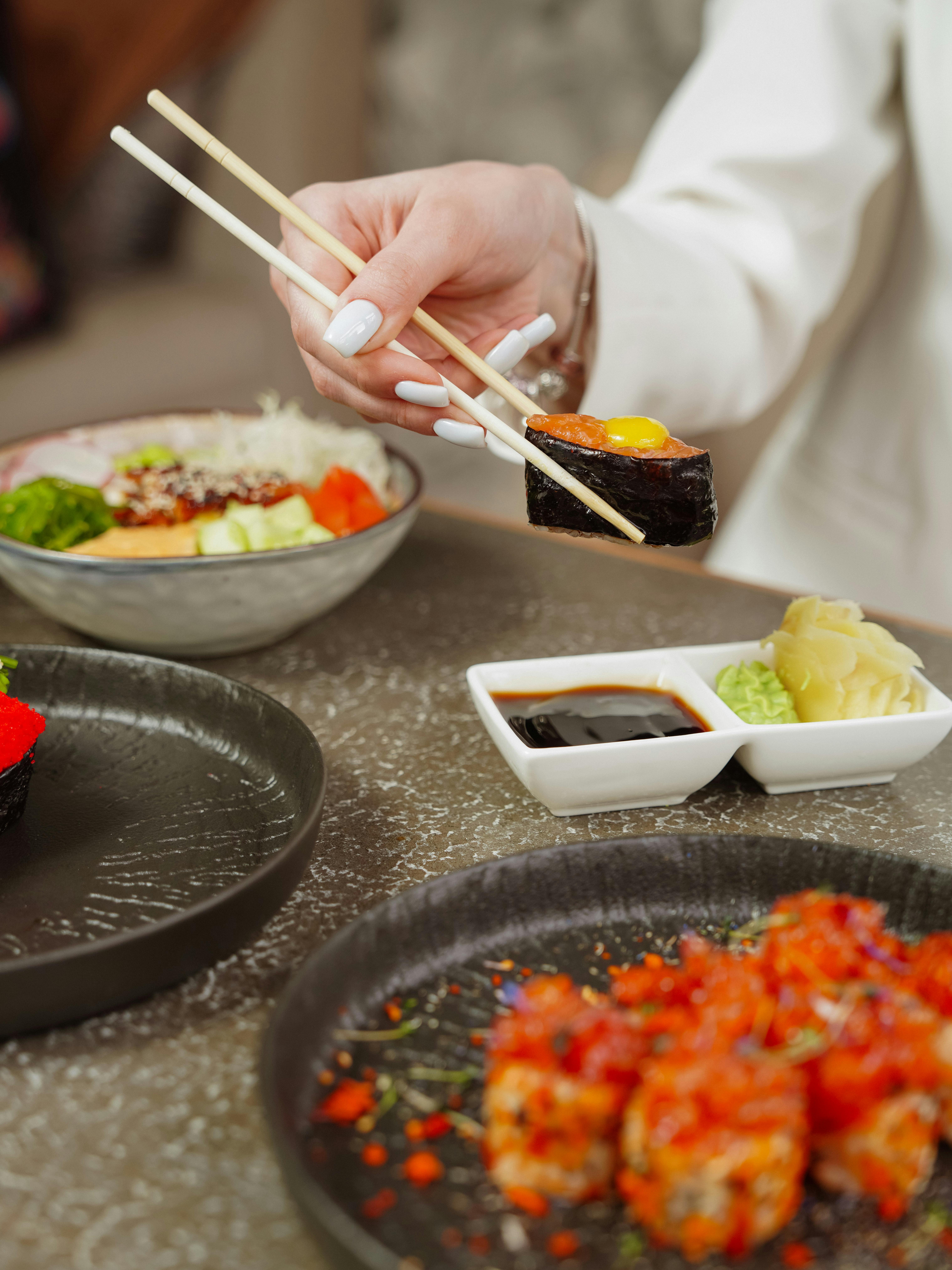 Sushi Served in a Restaurant · Free Stock Photo