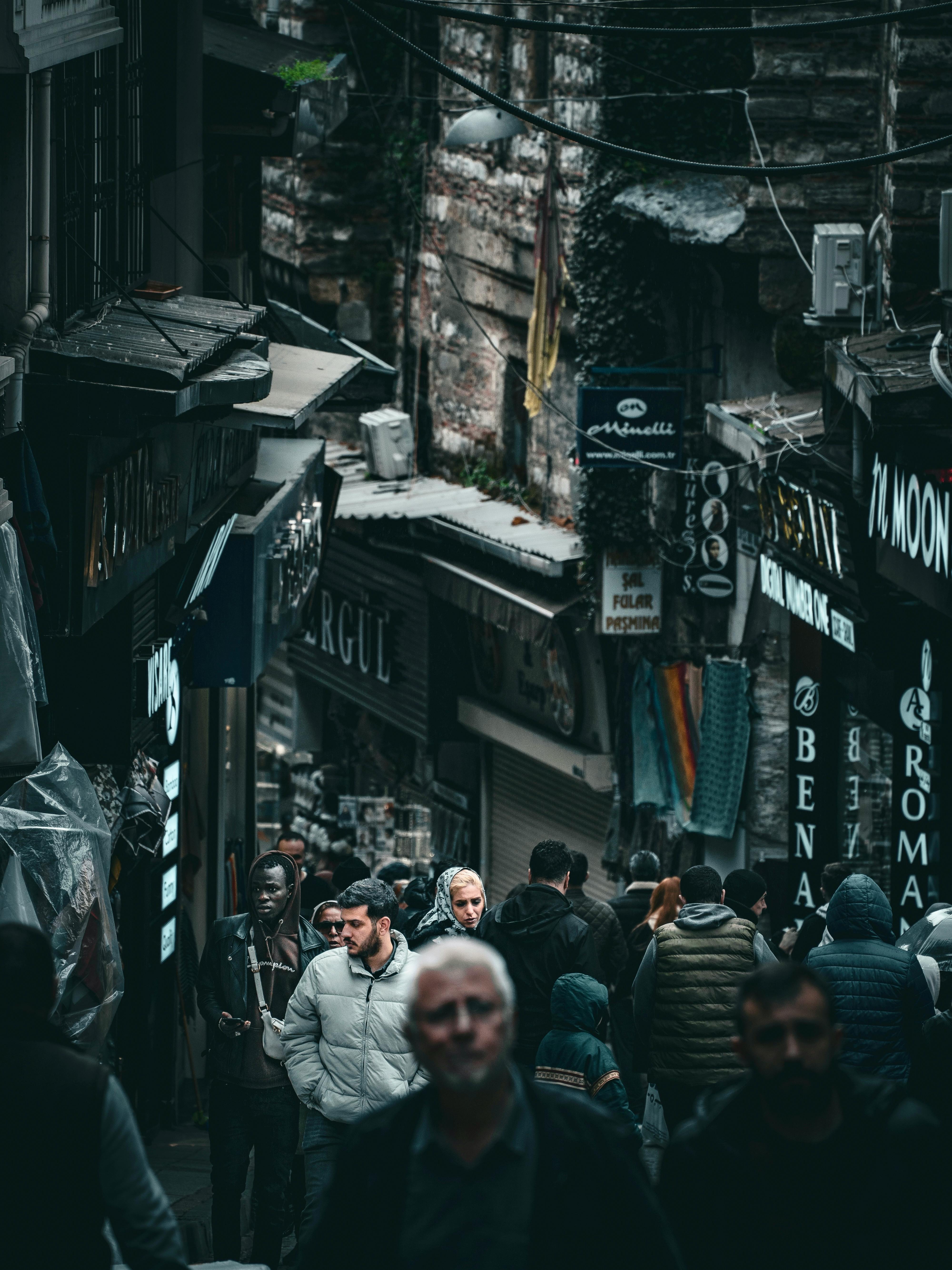 A Busy Narrow Alley in City · Free Stock Photo