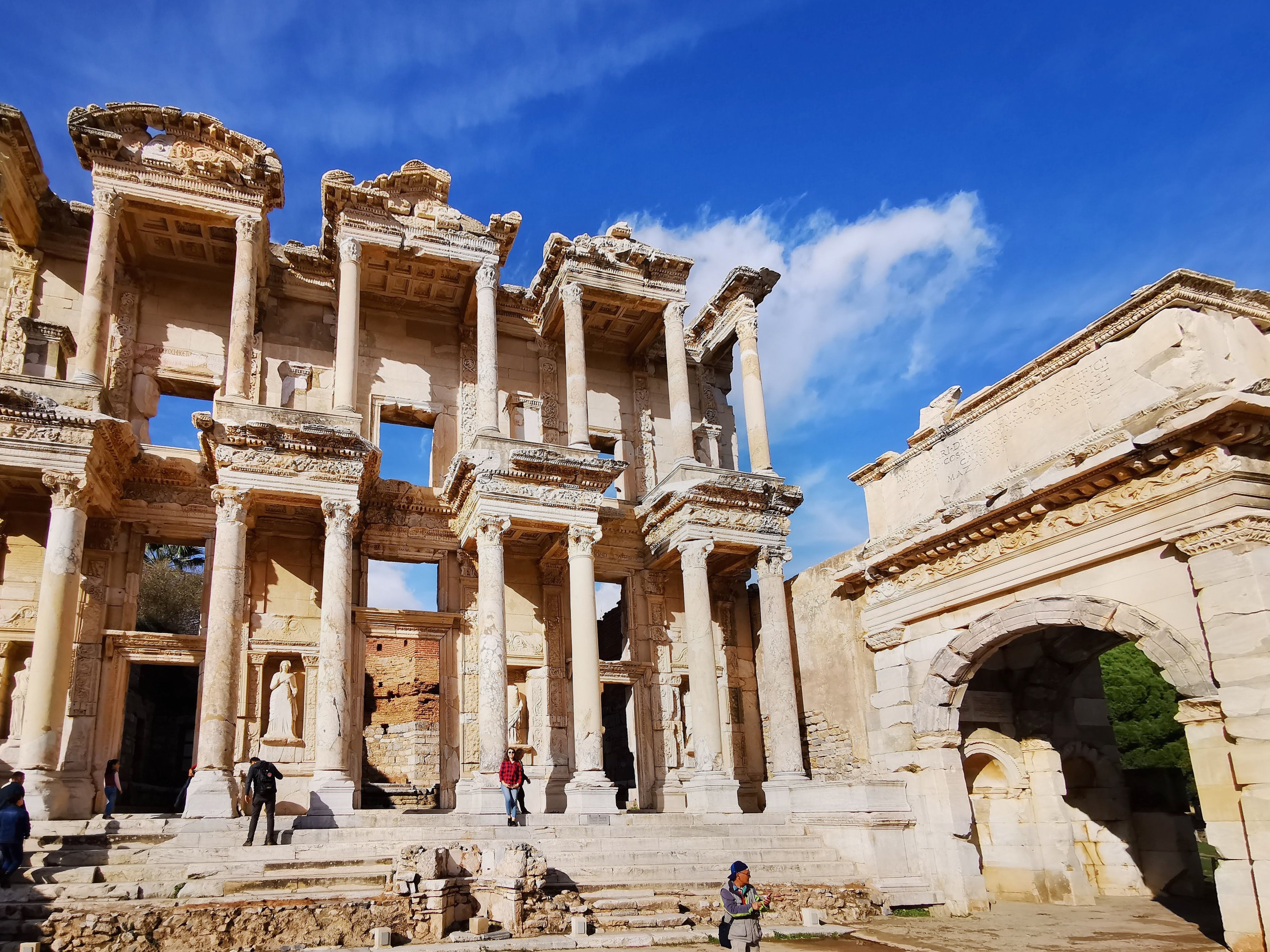 A Column with the Statue of Hercules at the Hercules Gate in Ephesus ...
