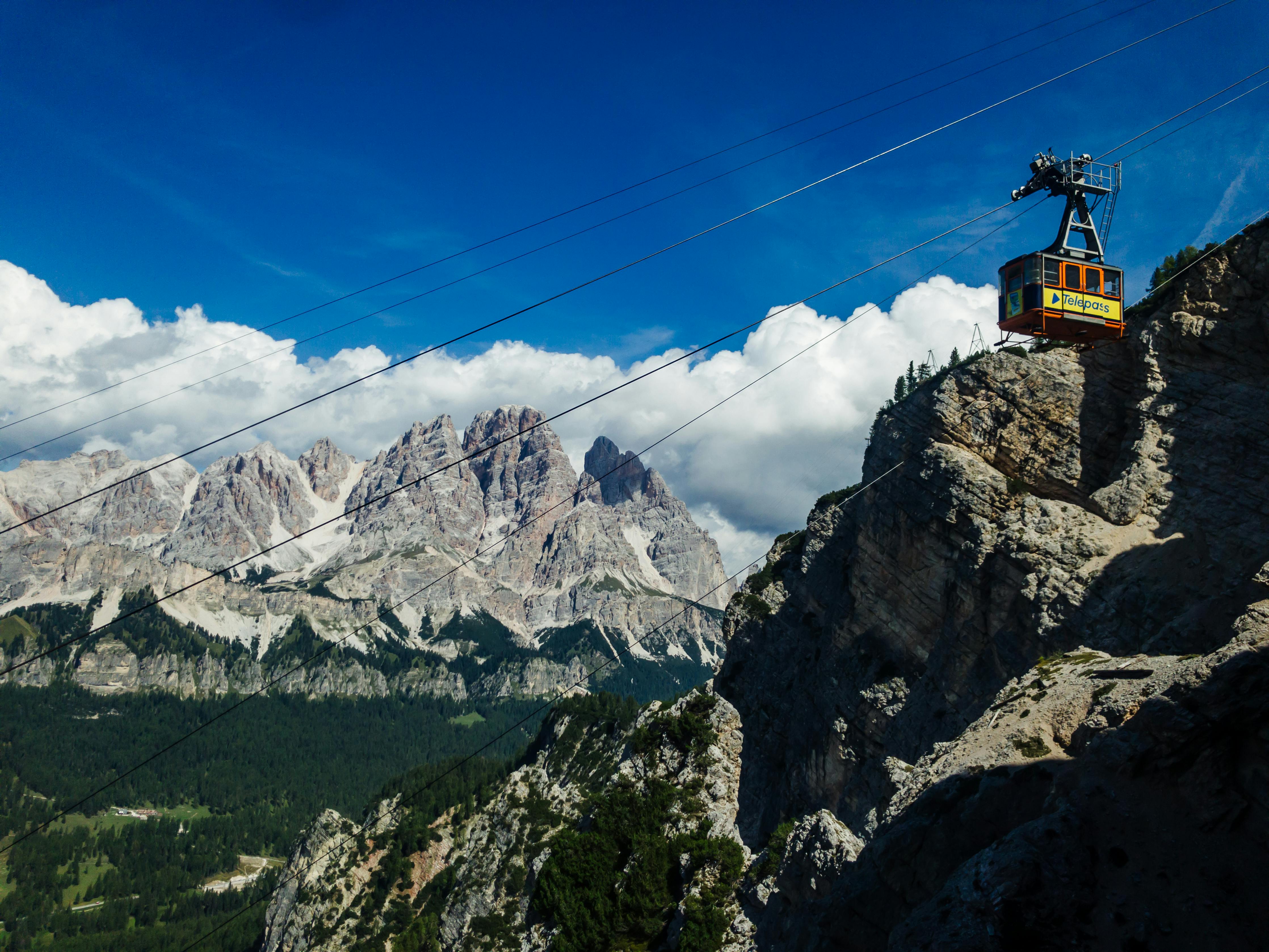 Cable car in the mountains - dolomites. · Free Stock Photo