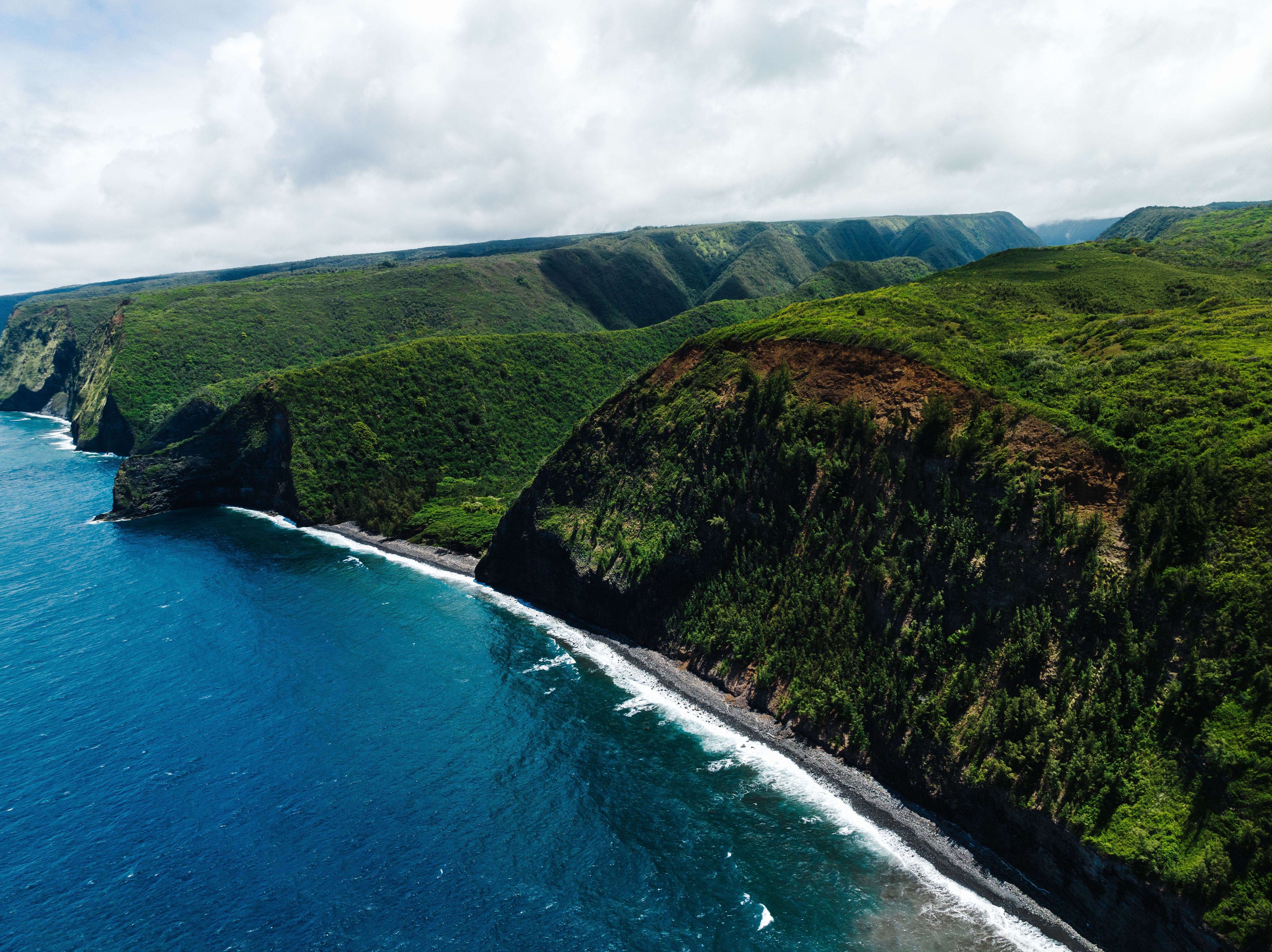 Aerial View of Cliffs at the Hamakua Coast, Big Island, Hawaii · Free ...