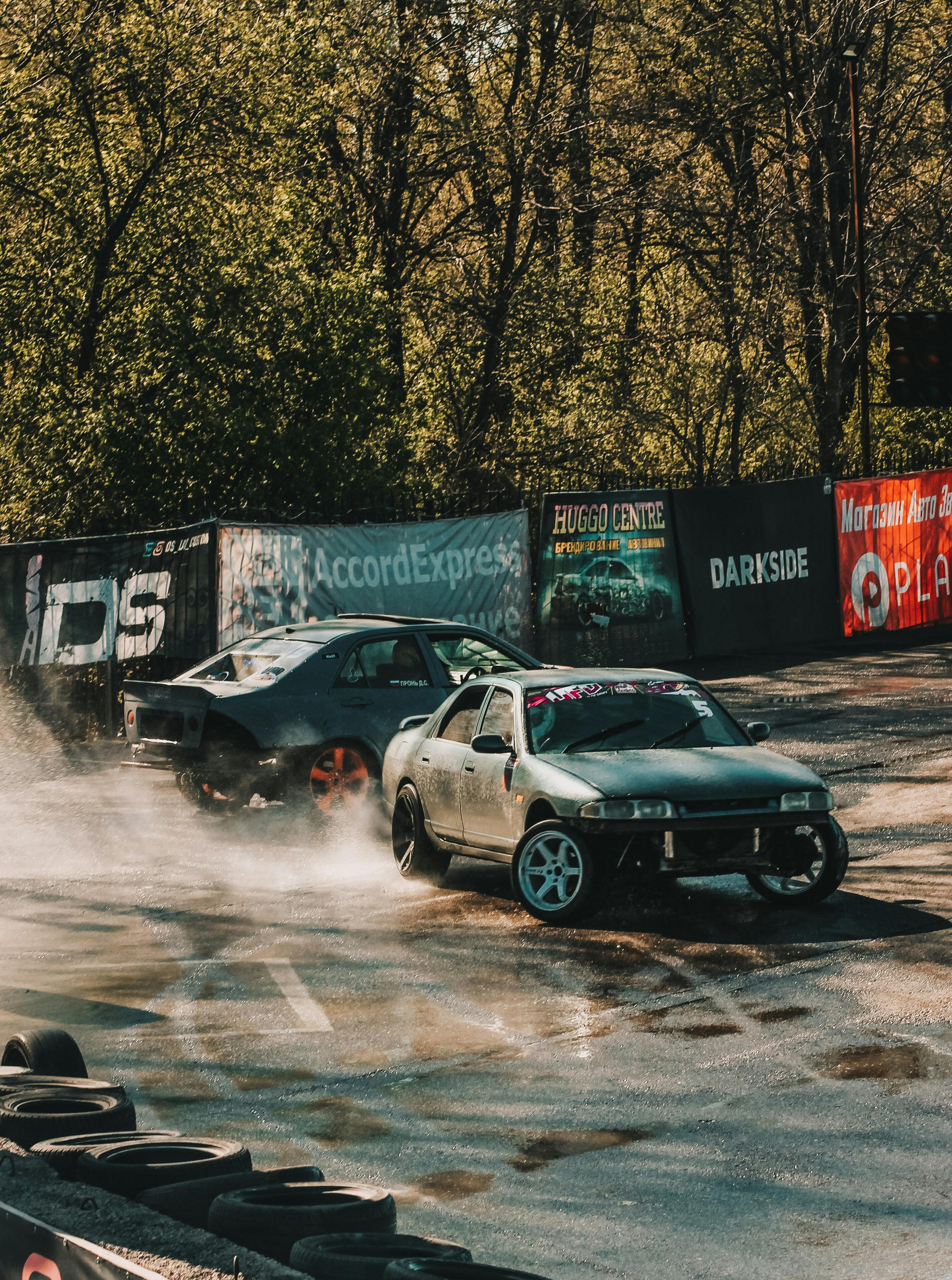 Cars Drifting on Track · Free Stock Photo