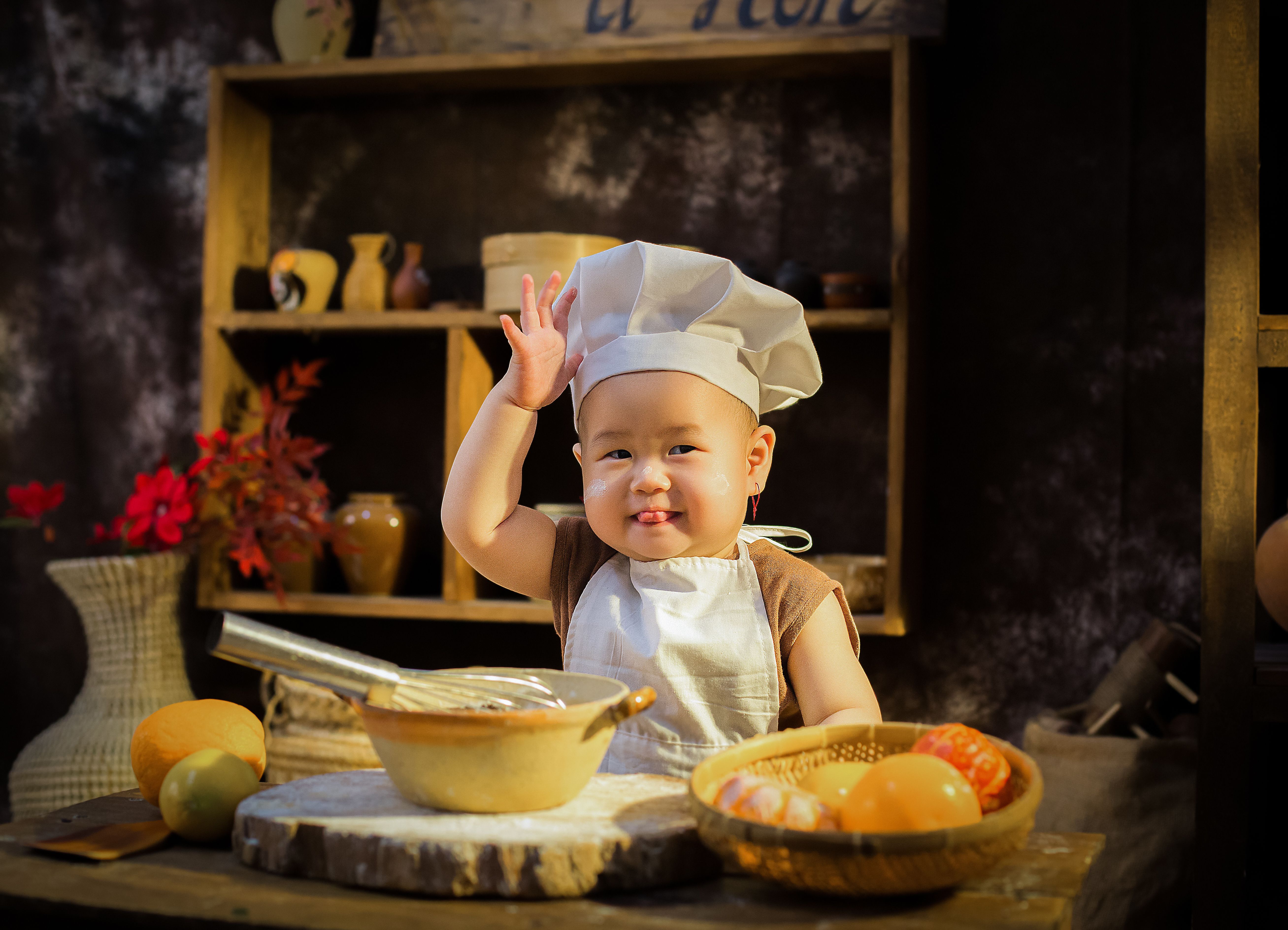 Baby Boy in Cook Hat · Free Stock Photo