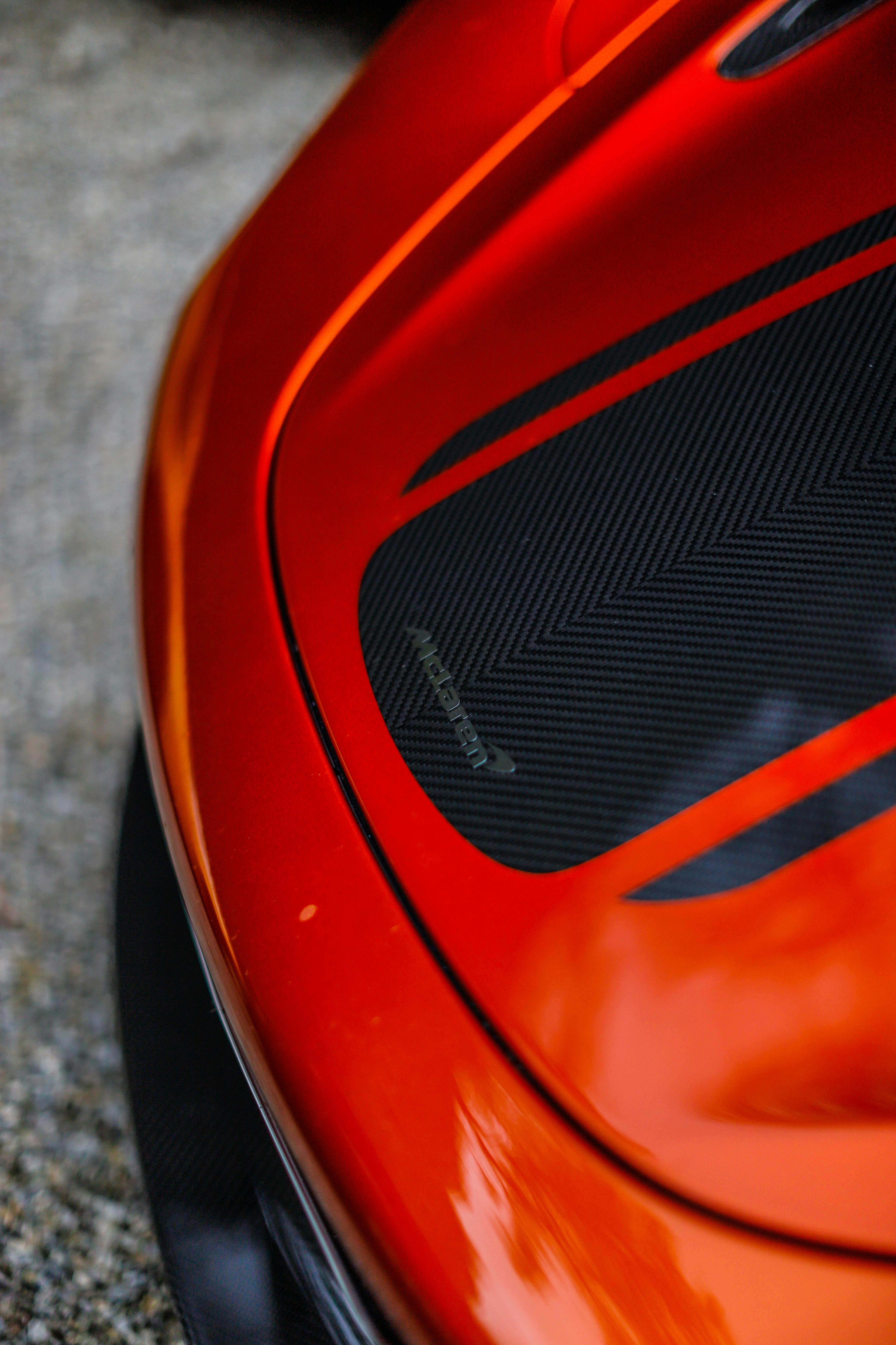 Hood of a Red Racecar · Free Stock Photo