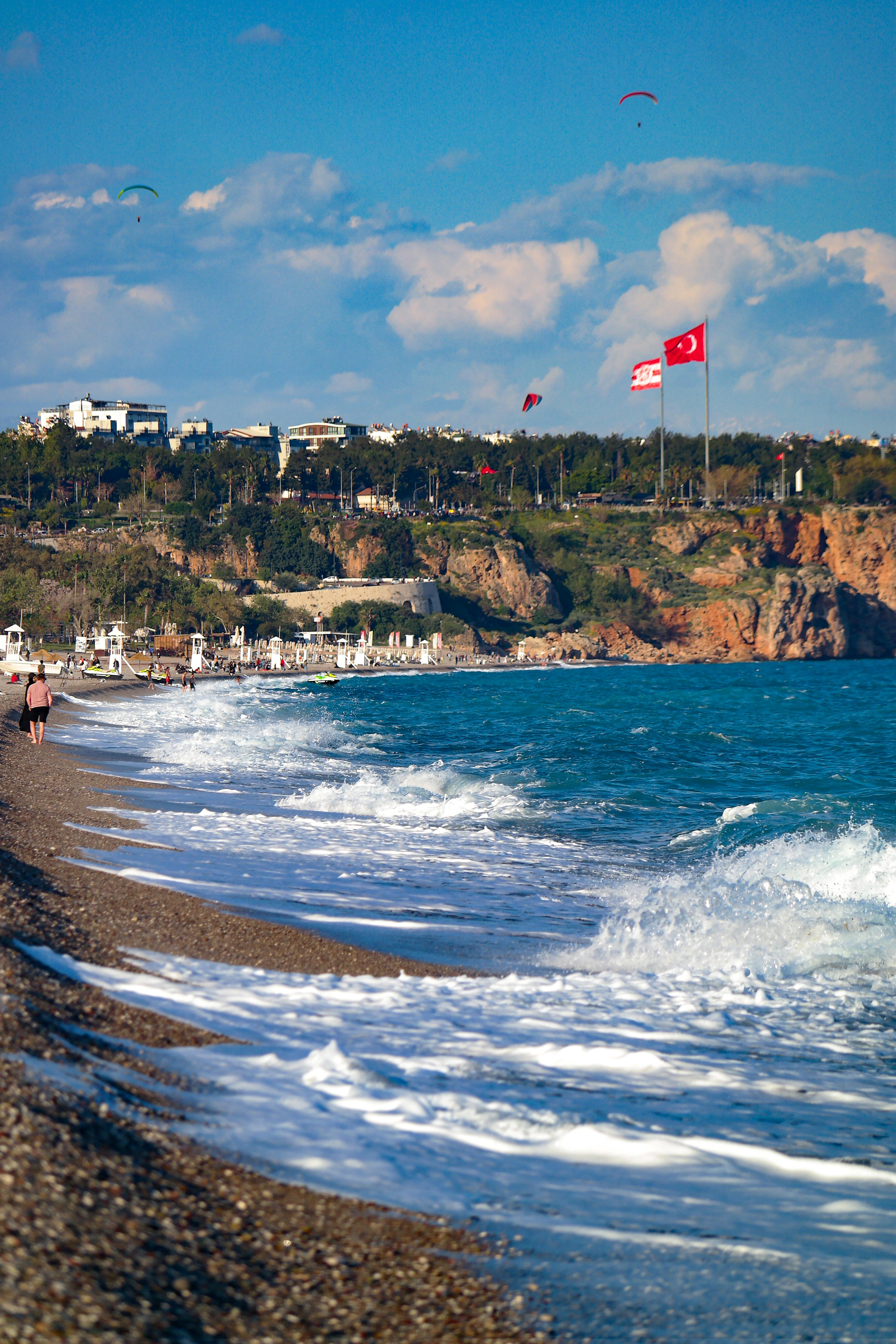 Waves Flowing on Beach in Turkey · Free Stock Photo