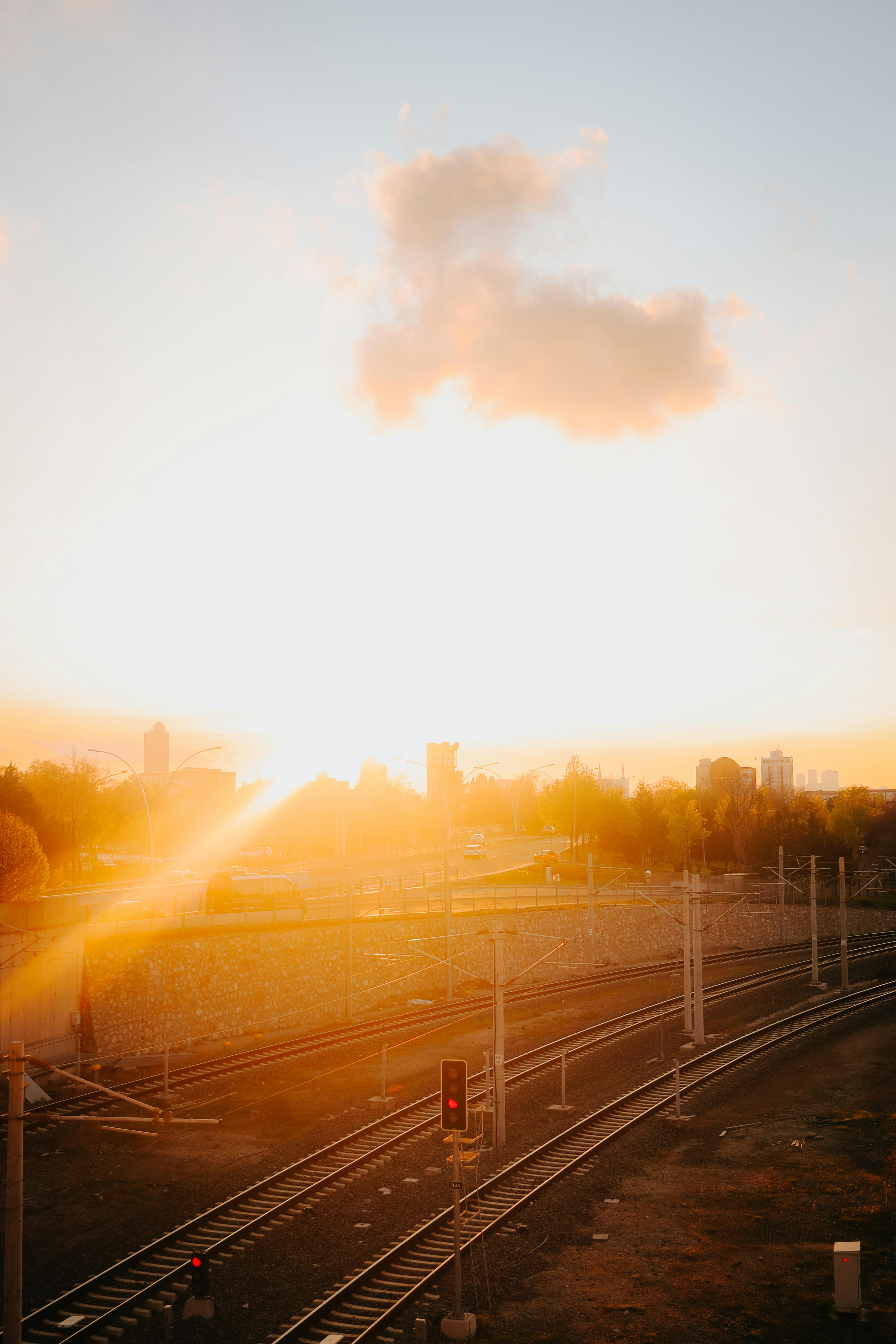 Train Tracks at Sunset · Free Stock Photo