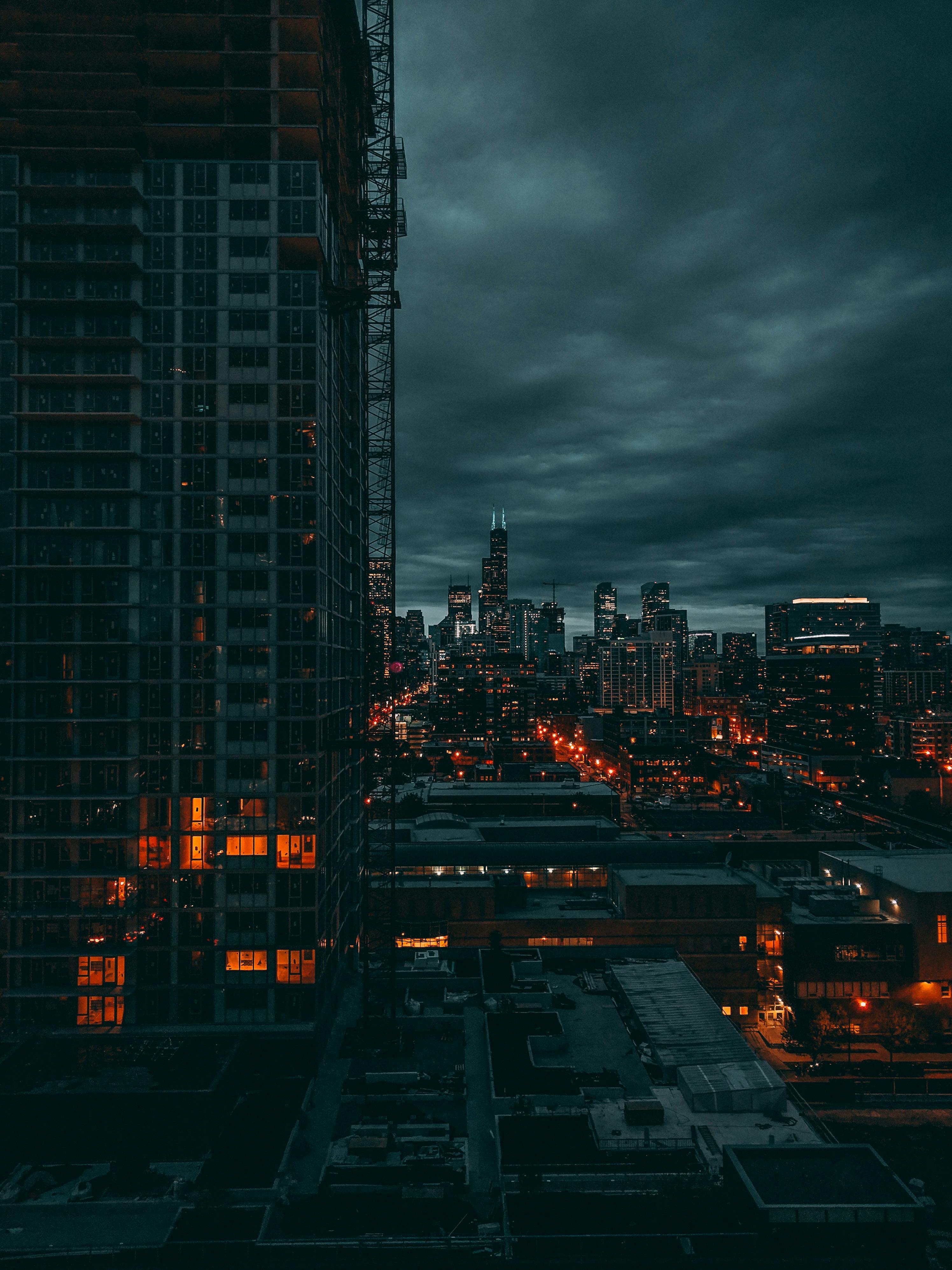 Rain Clouds over City at Night · Free Stock Photo