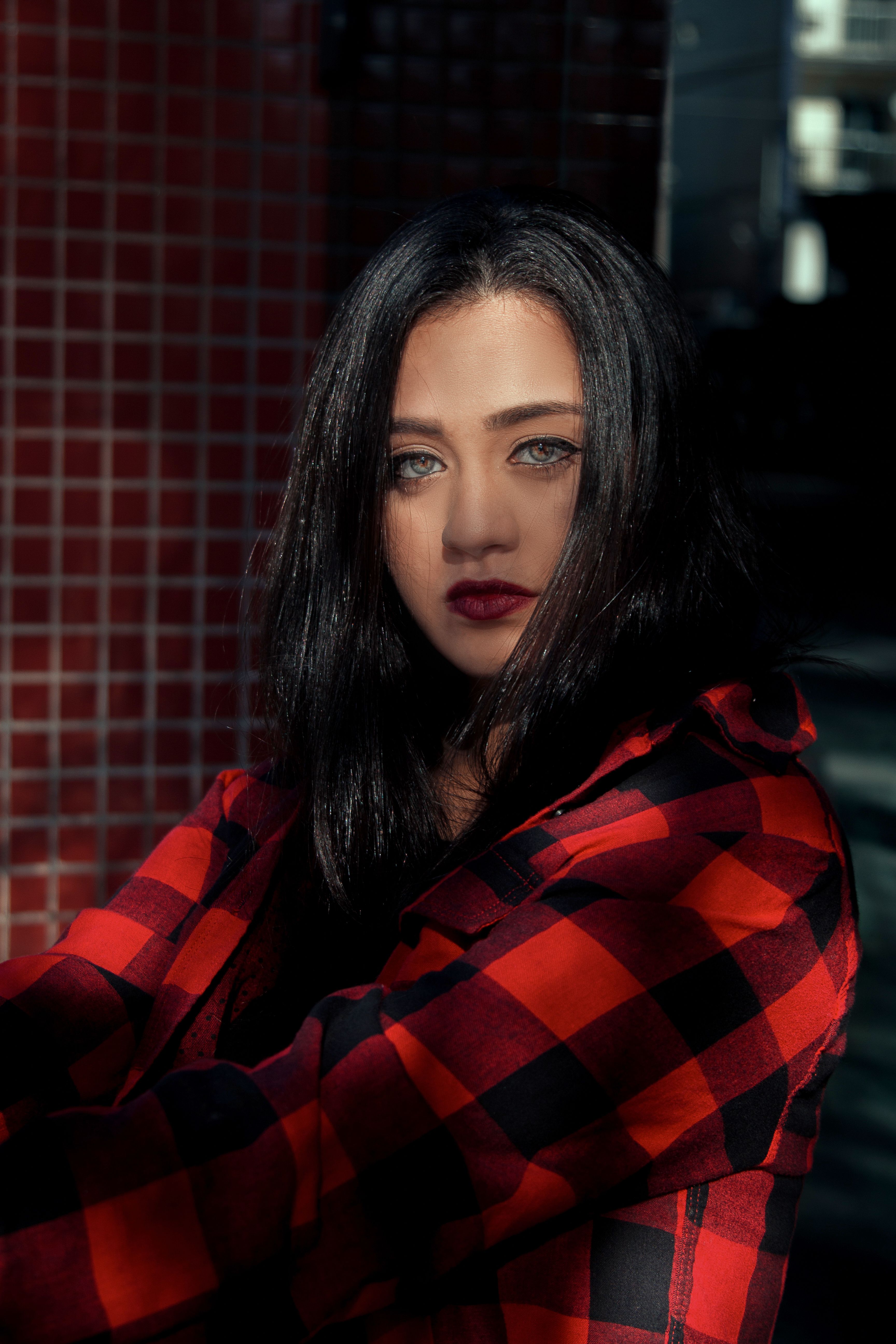 Portrait of Woman in Red Shirt · Free Stock Photo
