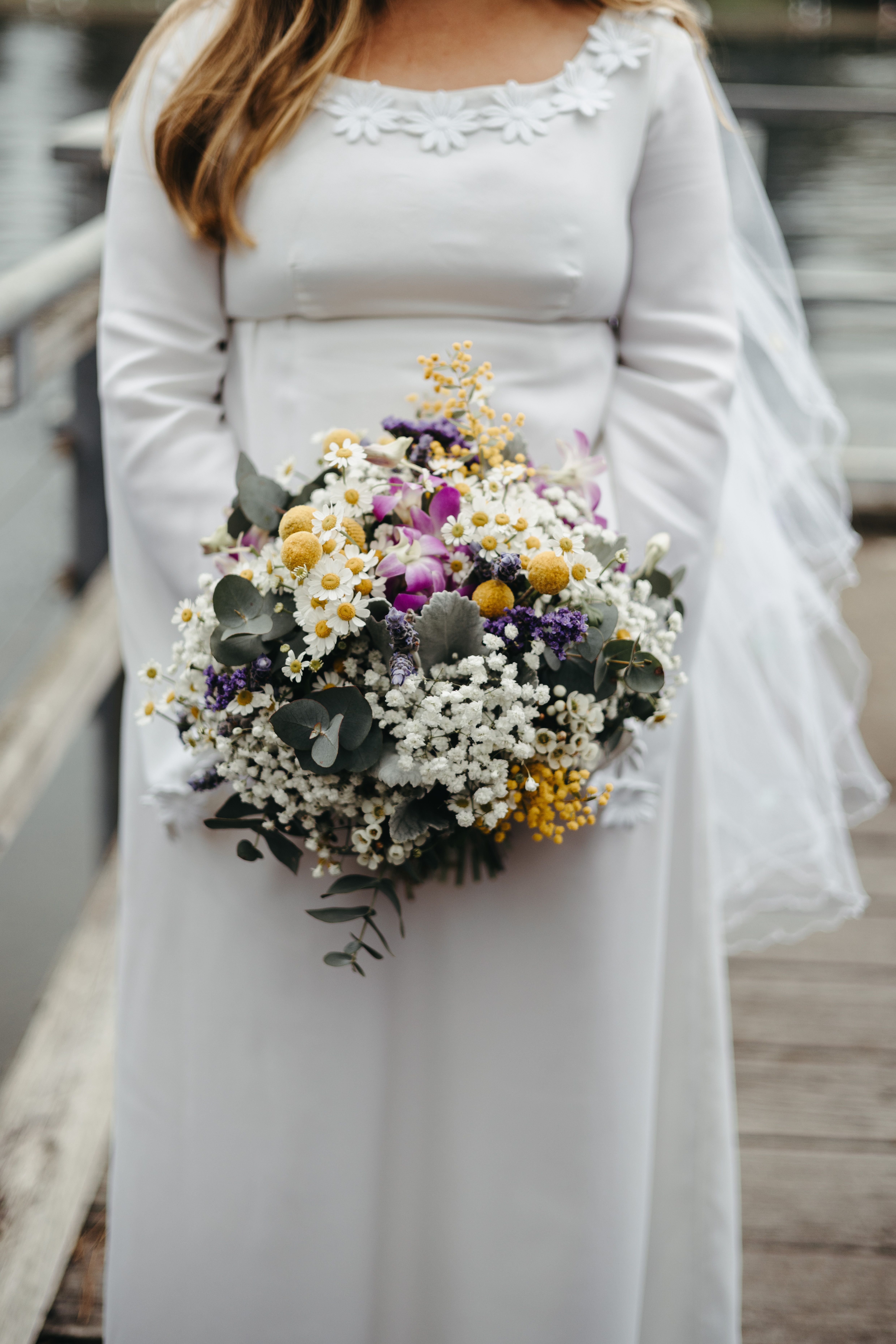 Bride Holding Bouquet · Free Stock Photo