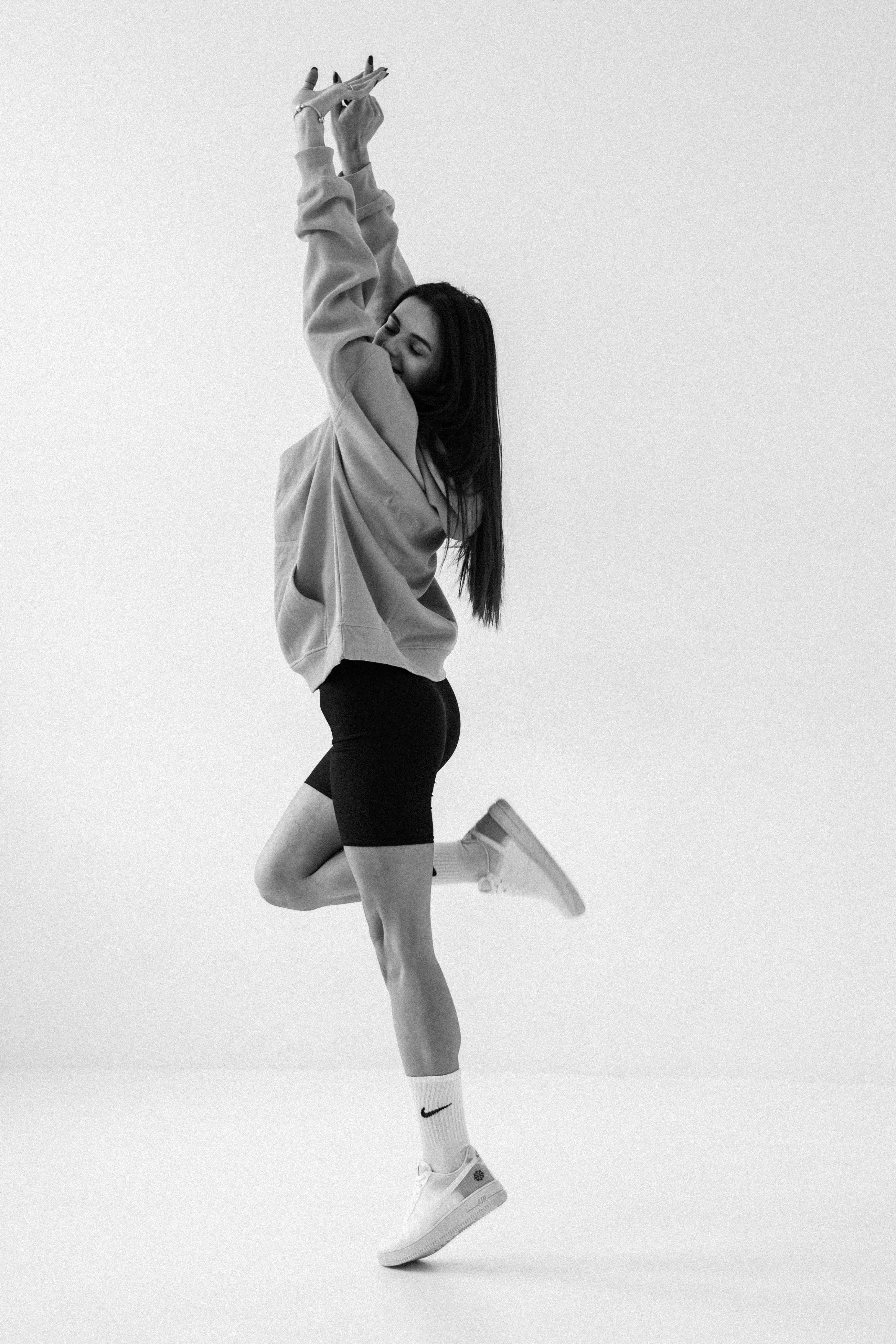 Partly Dressed Curled up Girl with Long Hair Standing in Corner · Free ...