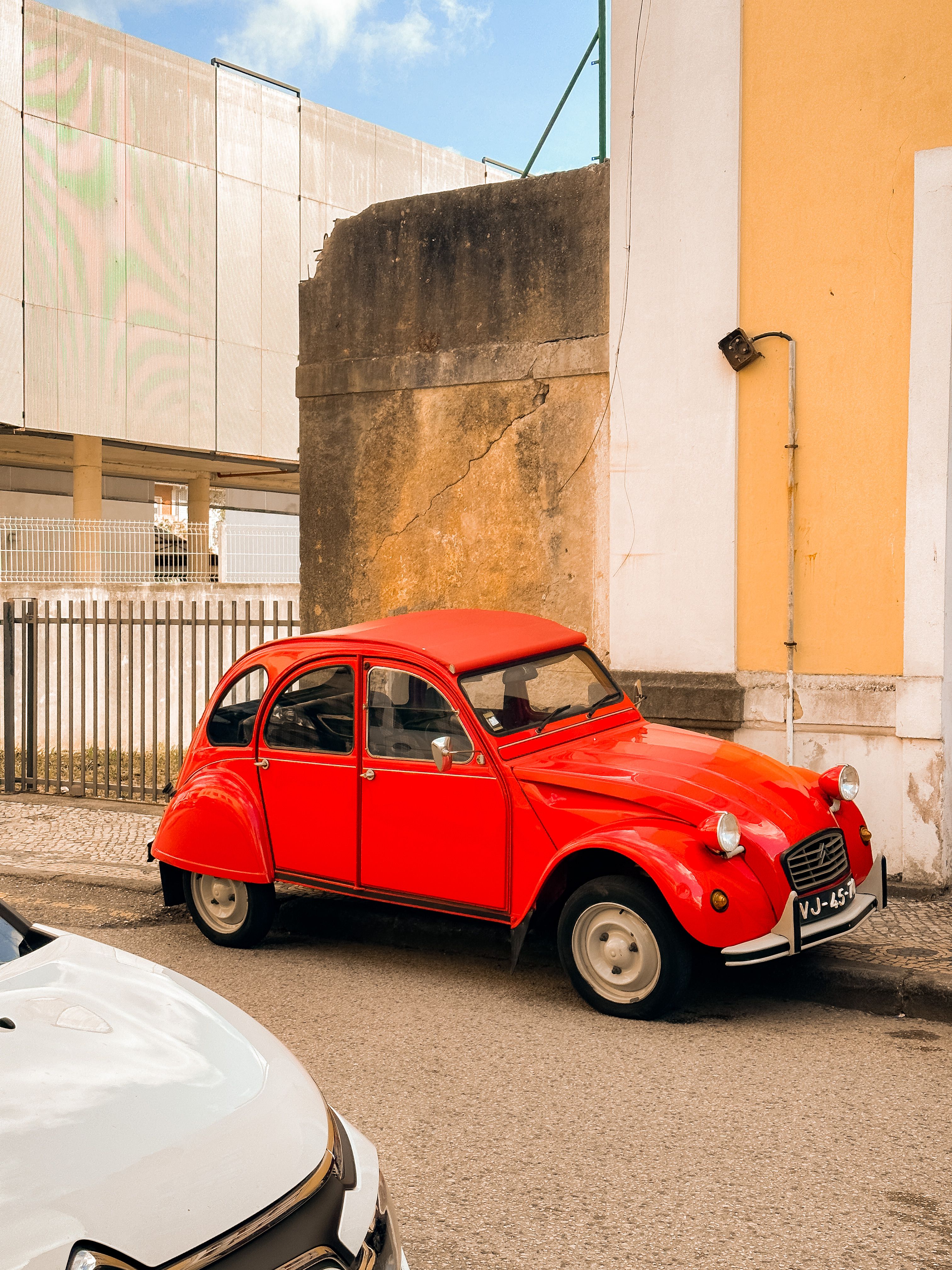 Retro Car on Old Town Street · Free Stock Photo