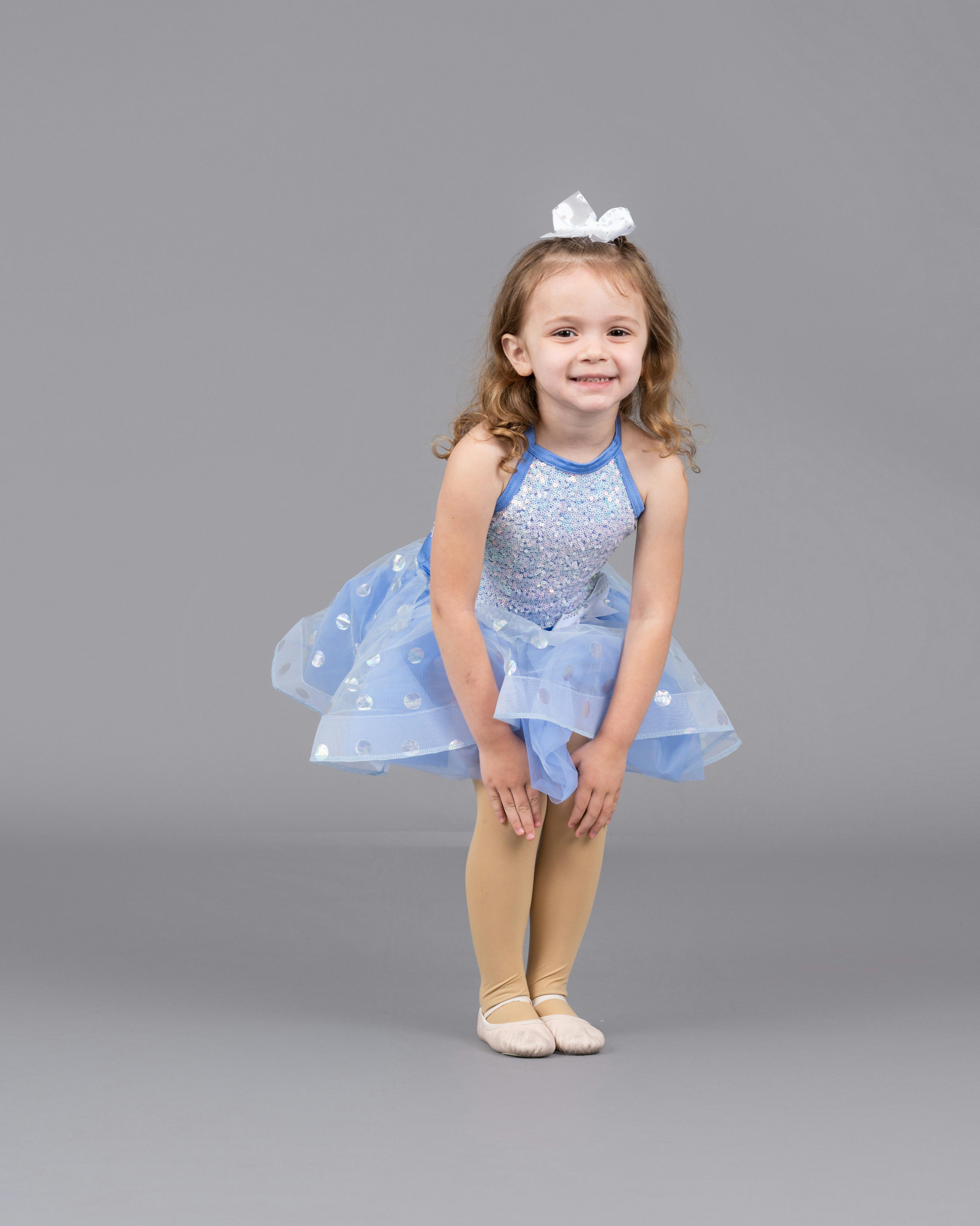 Girl Posing in Blue Dress · Free Stock Photo
