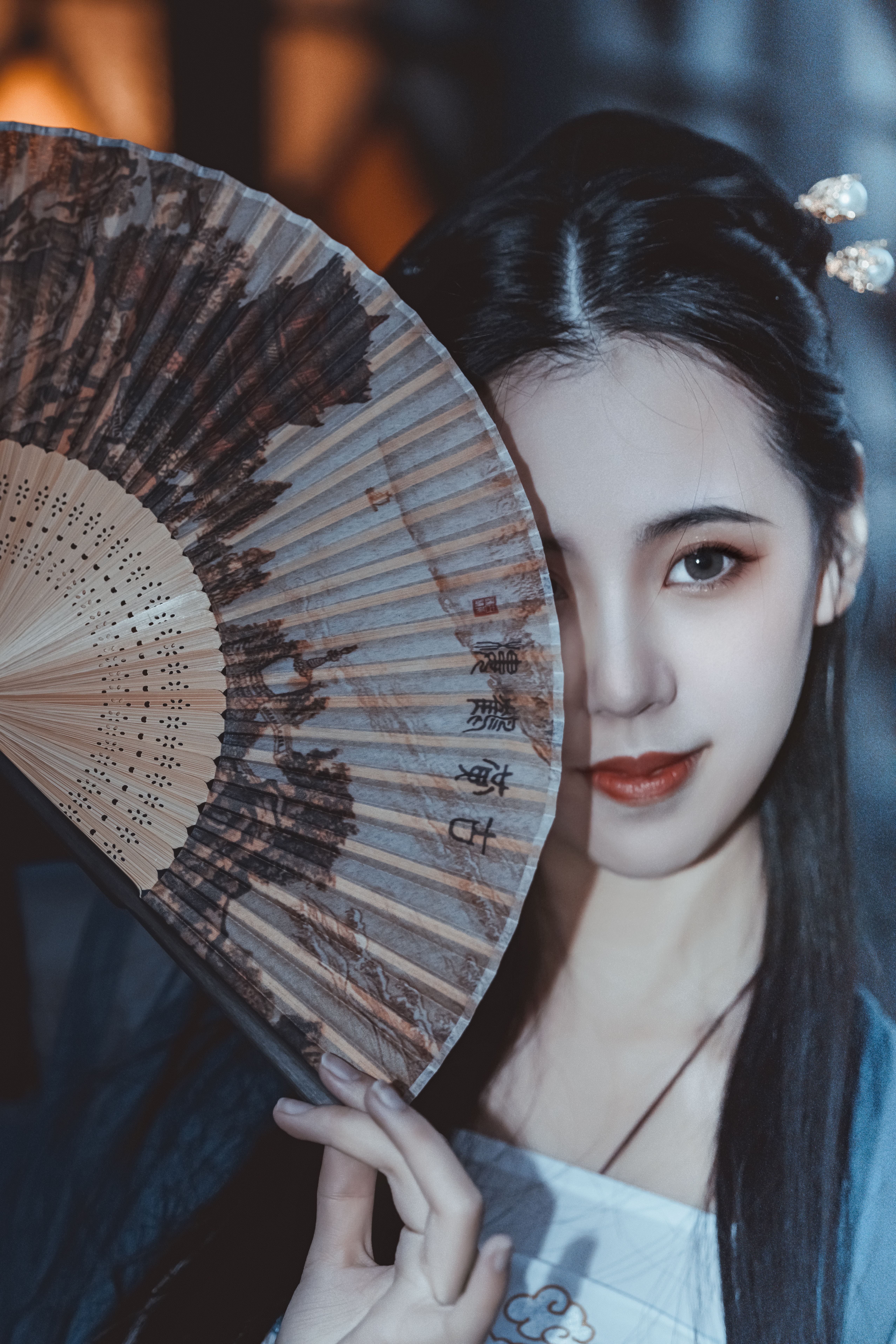 Woman Posing with Fan · Free Stock Photo