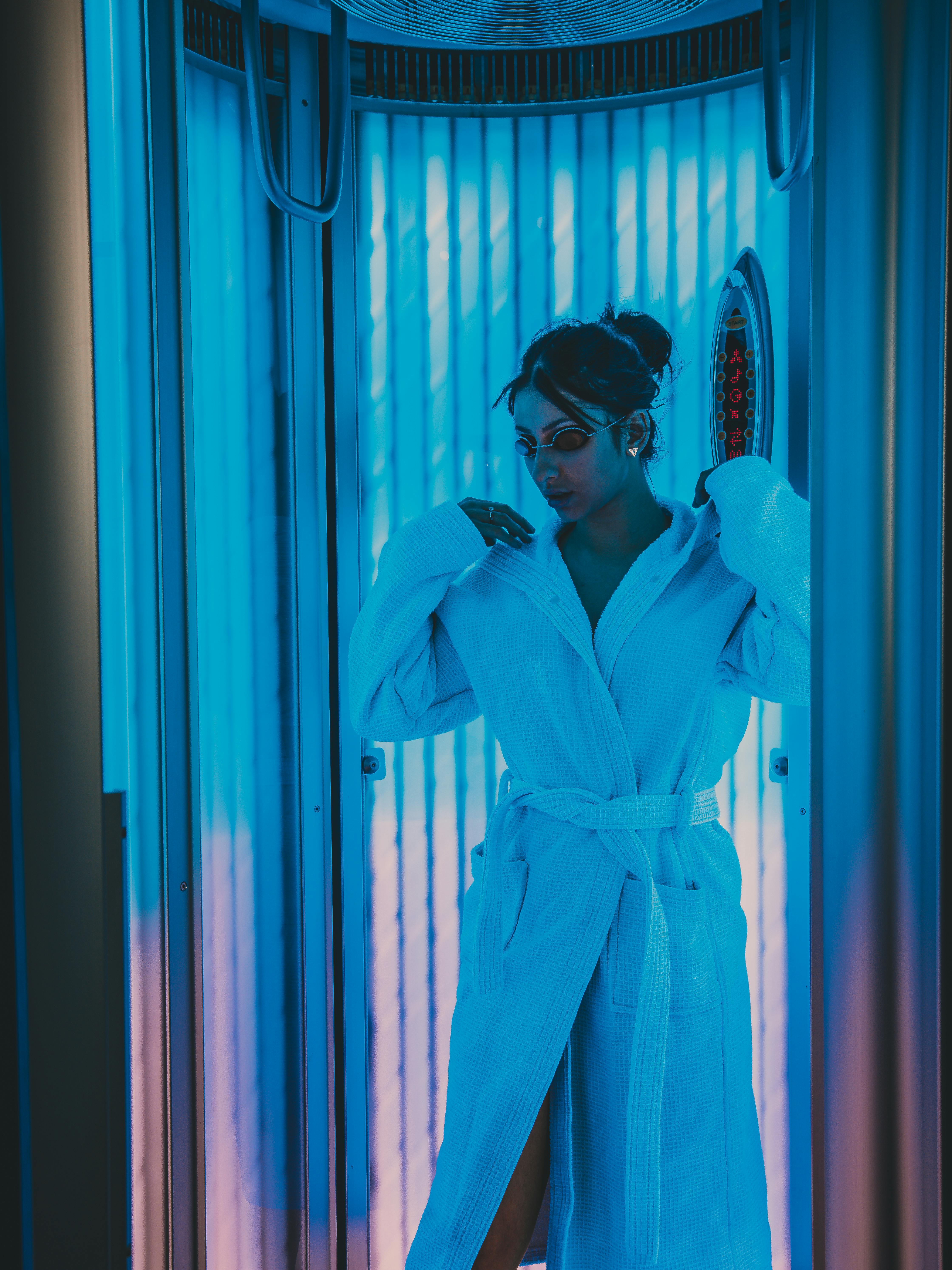 Woman Sunbathing in Solarium · Free Stock Photo