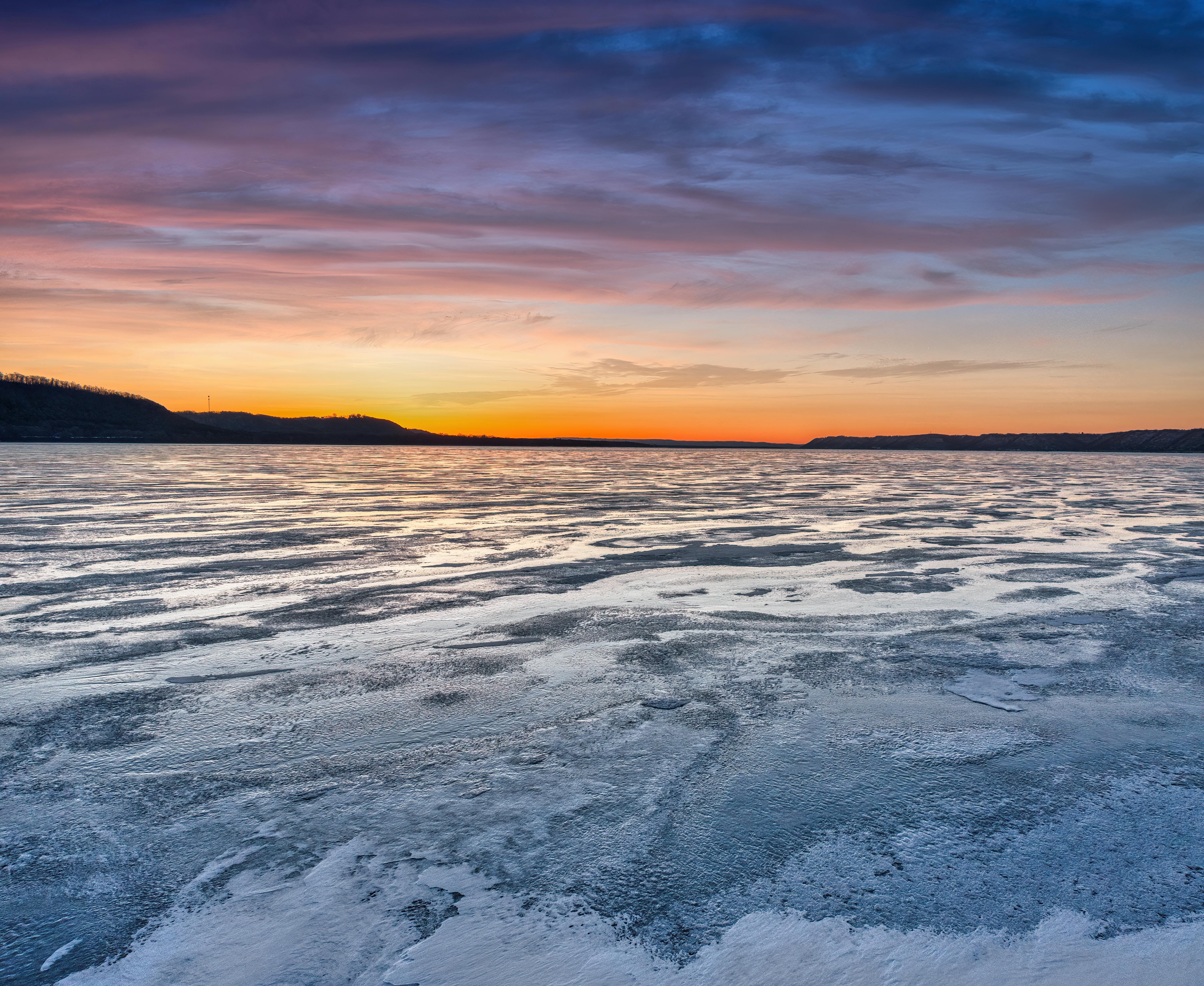 Sky over a Frozen Lake at Sunset · Free Stock Photo
