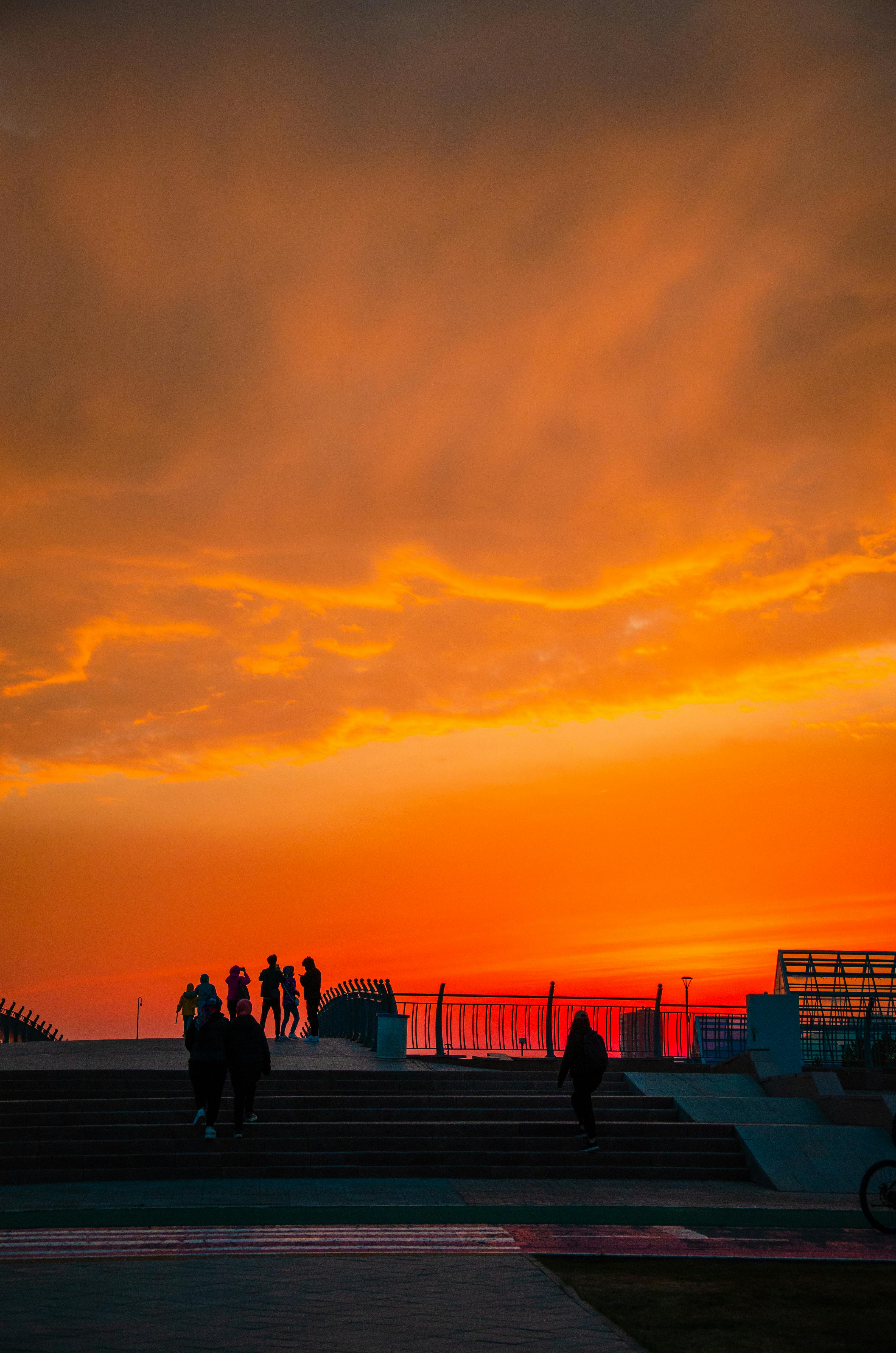 Yellow Sky over Pier at Sunset · Free Stock Photo