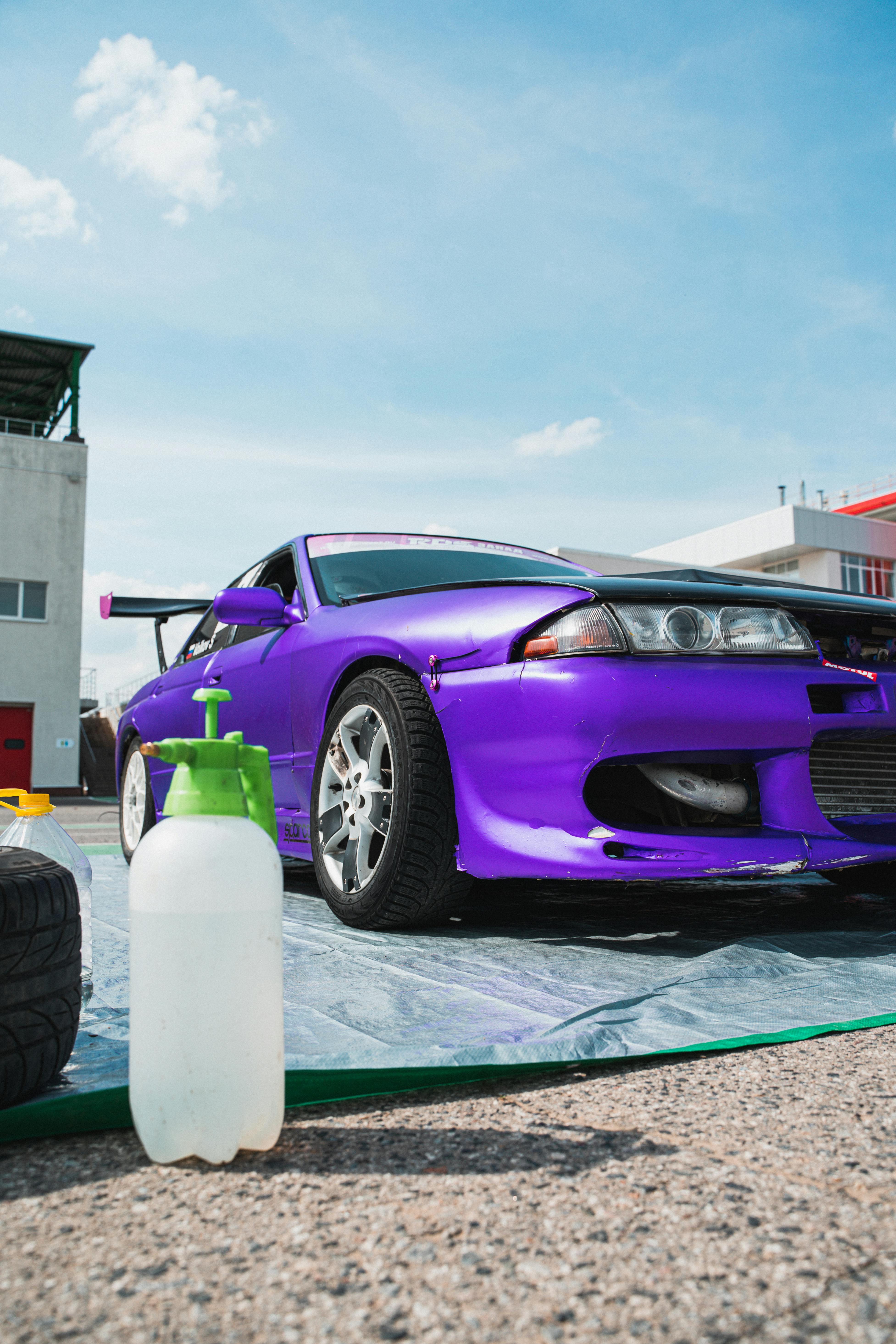 Purple Sports Car with Spoiler · Free Stock Photo