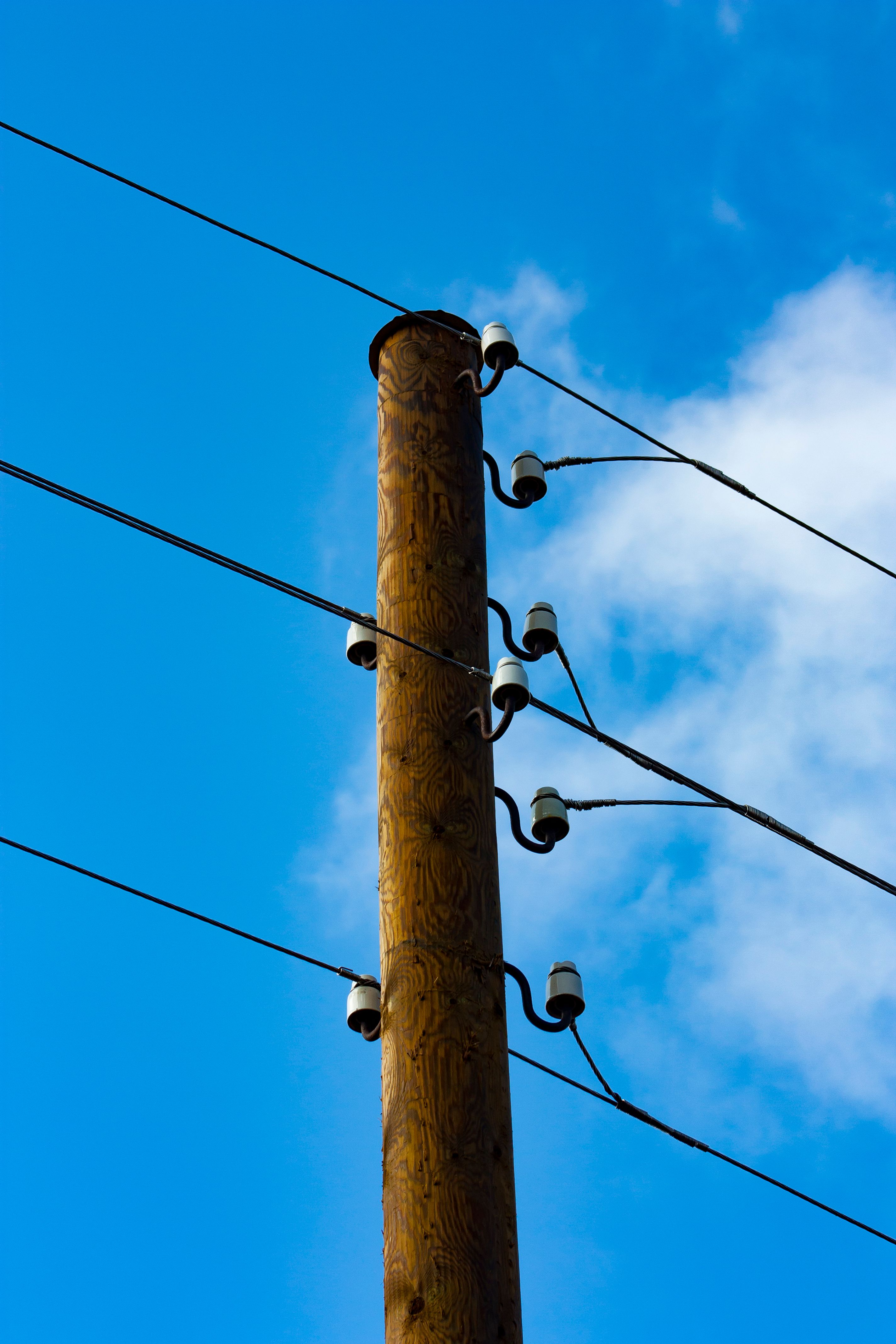Low Angle Shoot of a Utility Pole on the Background of Blue Sky · Free ...