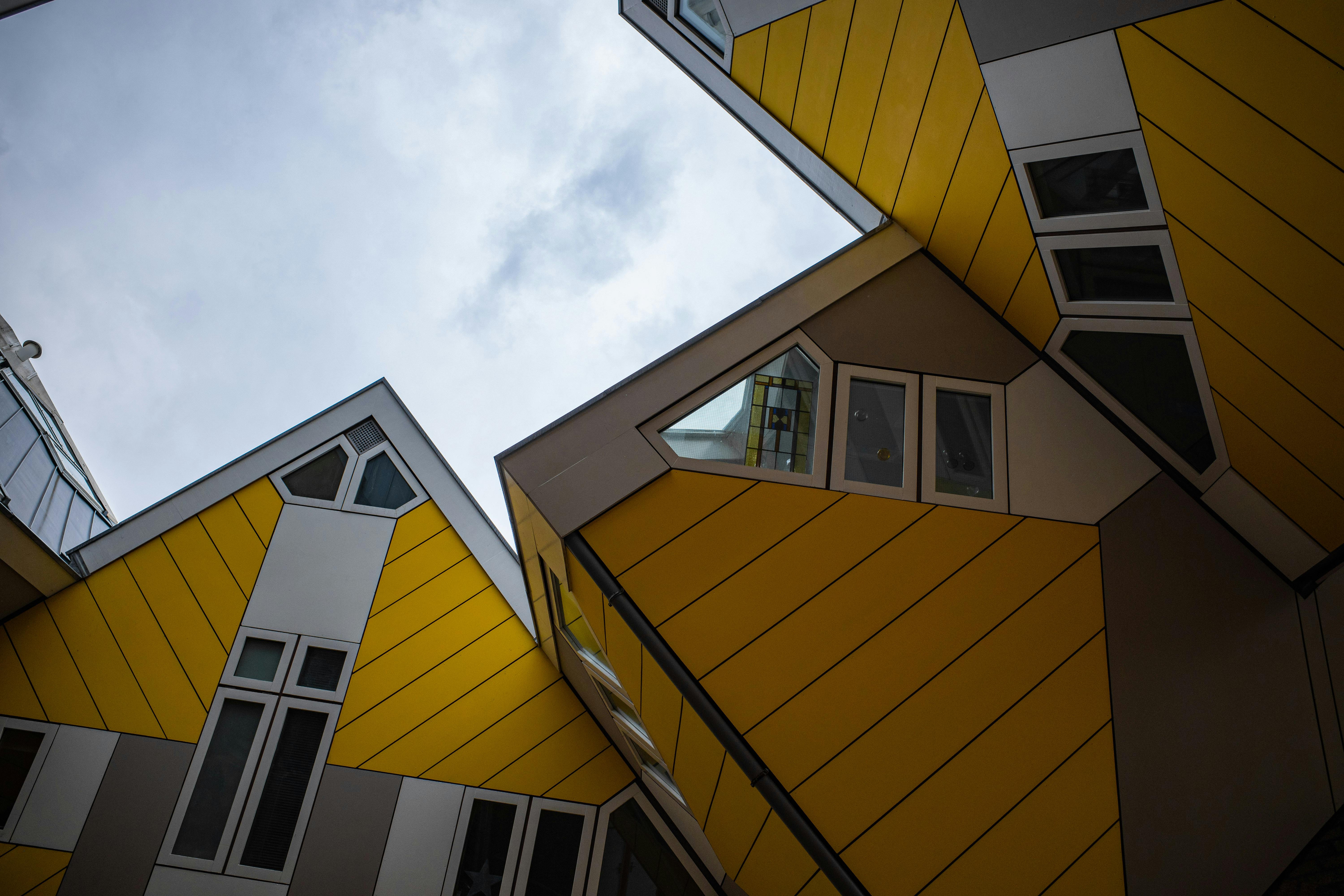 Low Angle View of Cube Houses in Rotterdam, Netherlands · Free Stock Photo