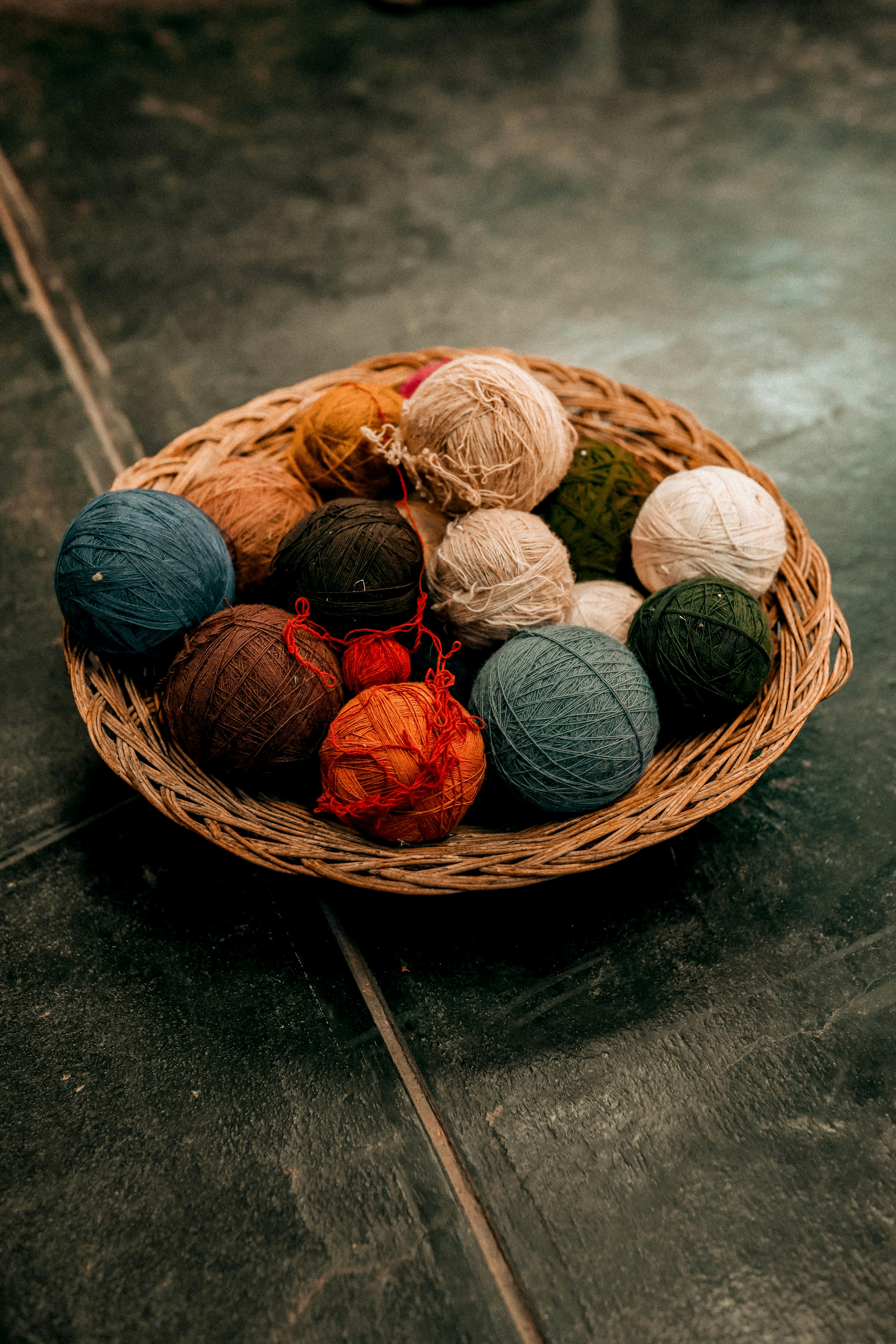 Colorful Threads in Basket · Free Stock Photo