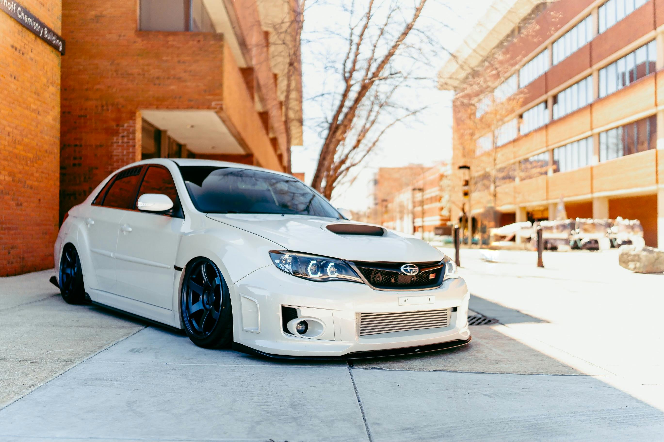 White Subaru Impreza in Town · Free Stock Photo