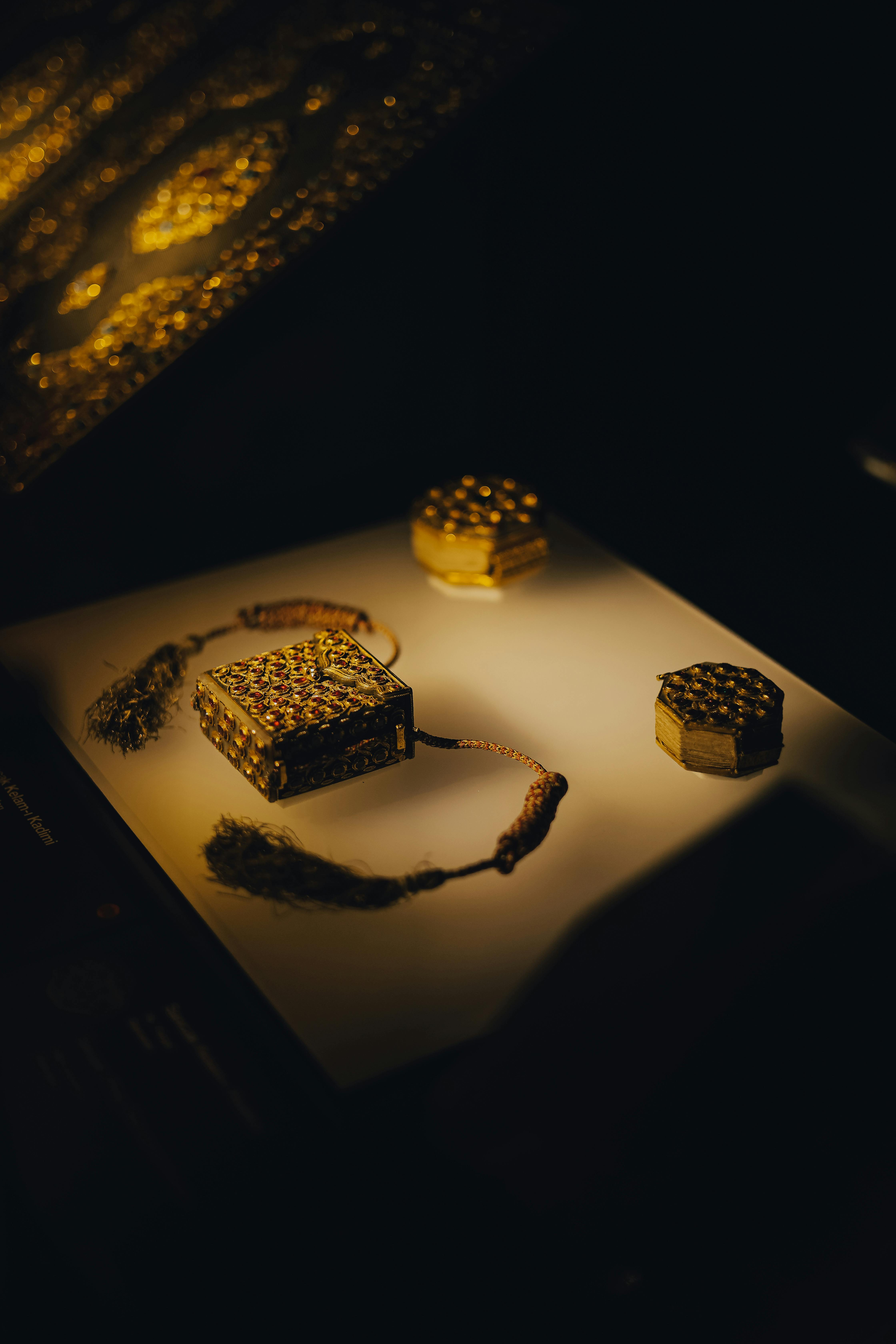 Decorative Boxes and String on Table · Free Stock Photo