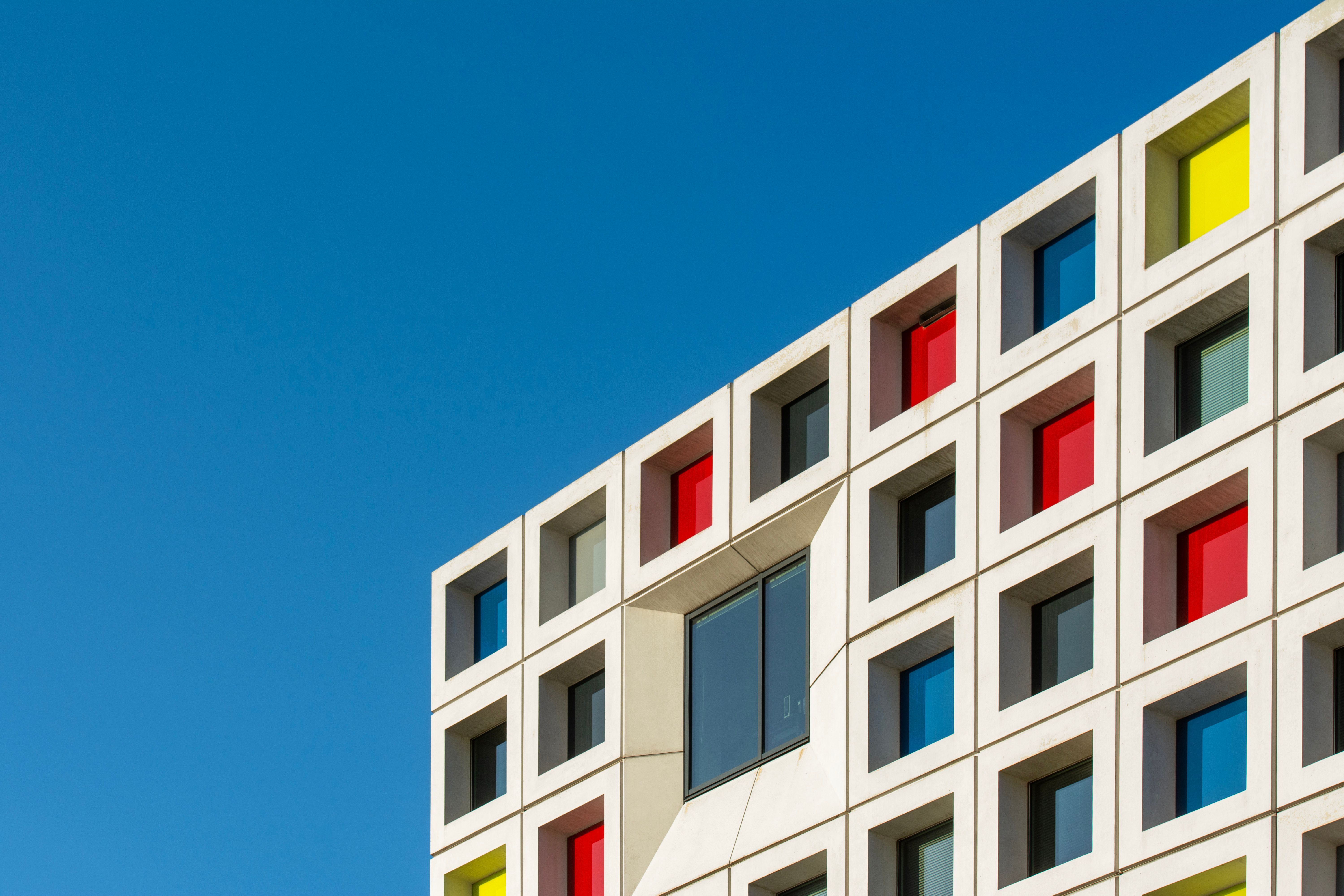 Close-up of Colorful Windows in a Modern Building · Free Stock Photo