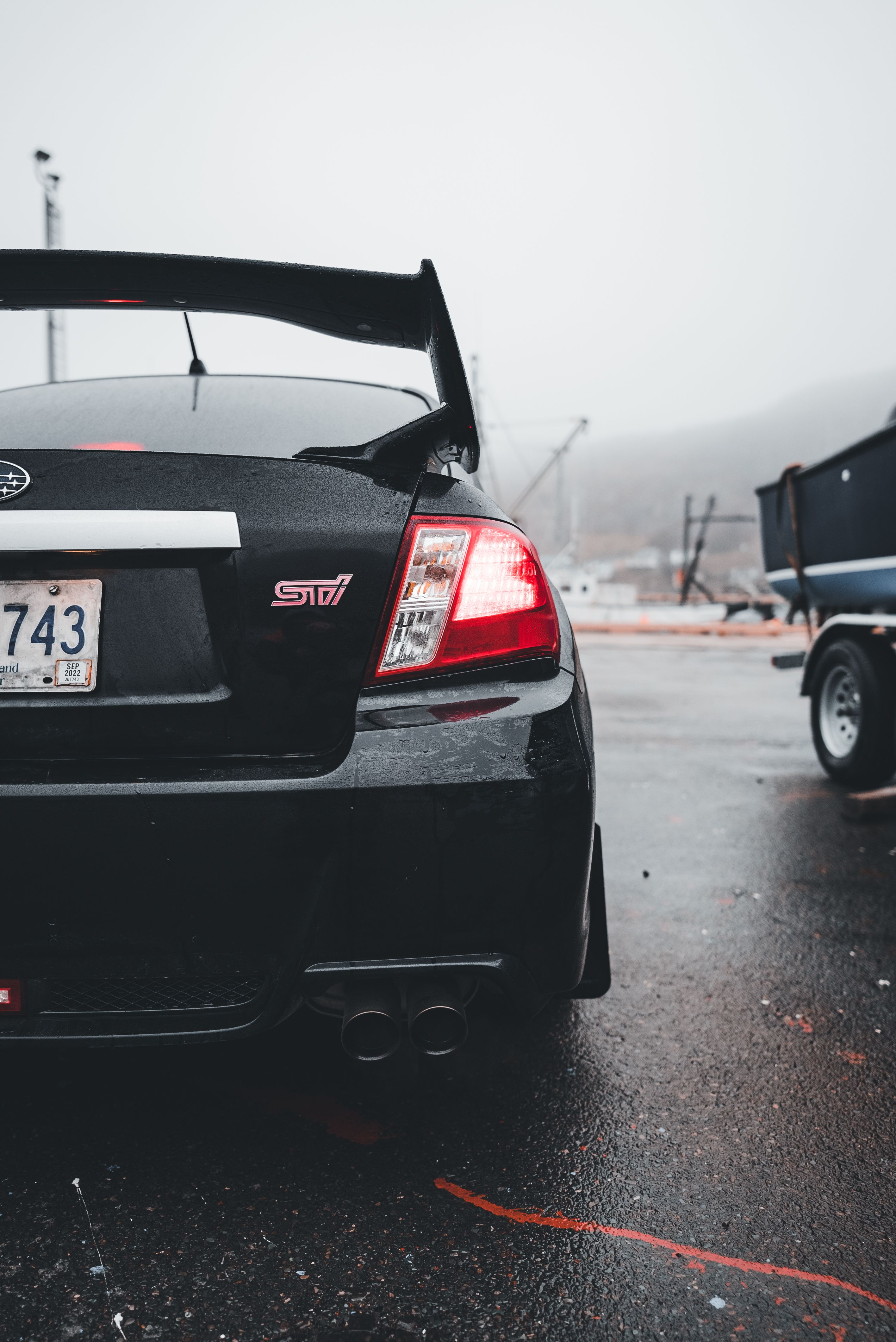 Back of a Black Subaru WRX · Free Stock Photo