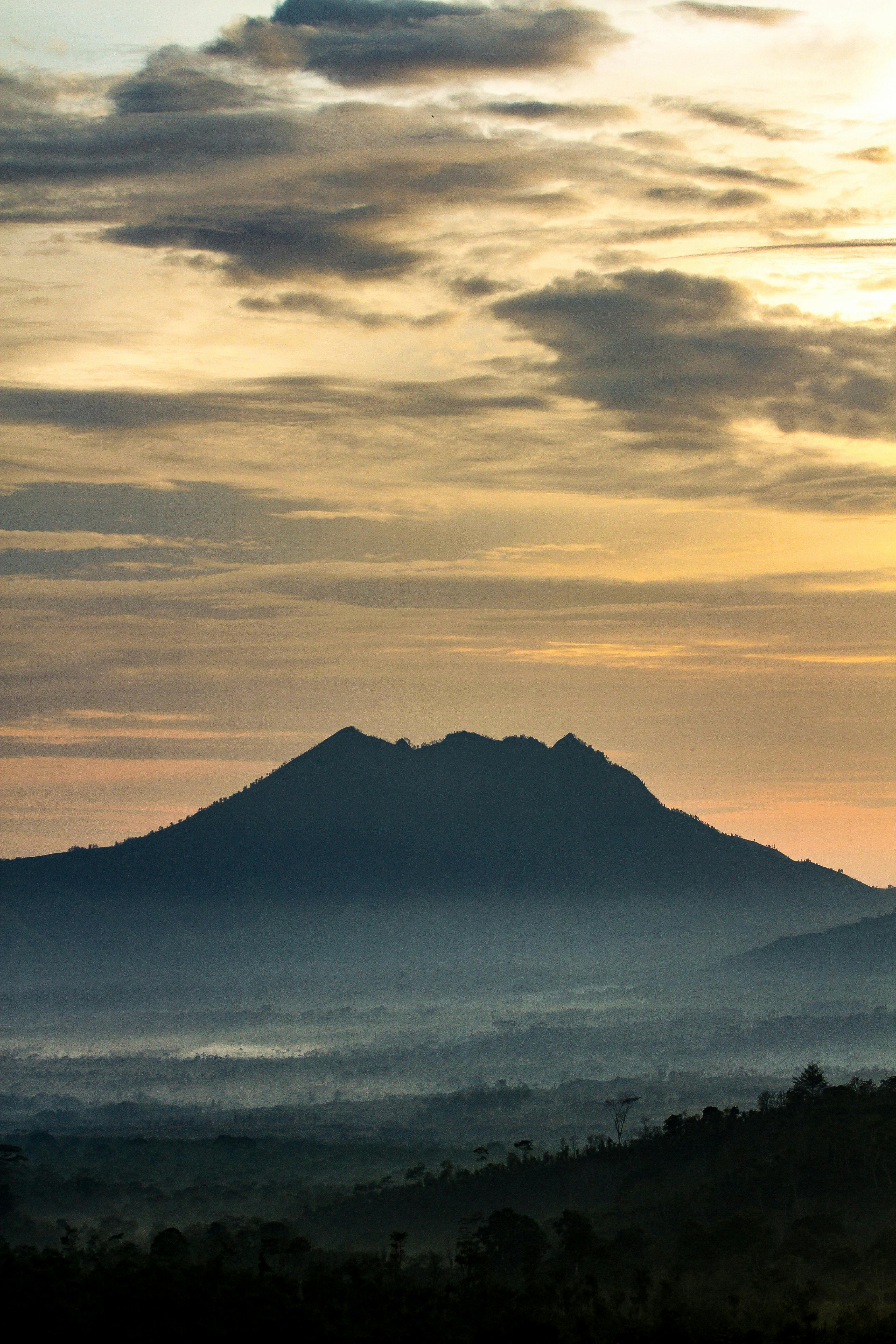 Overcast over Volcano at Sunset · Free Stock Photo
