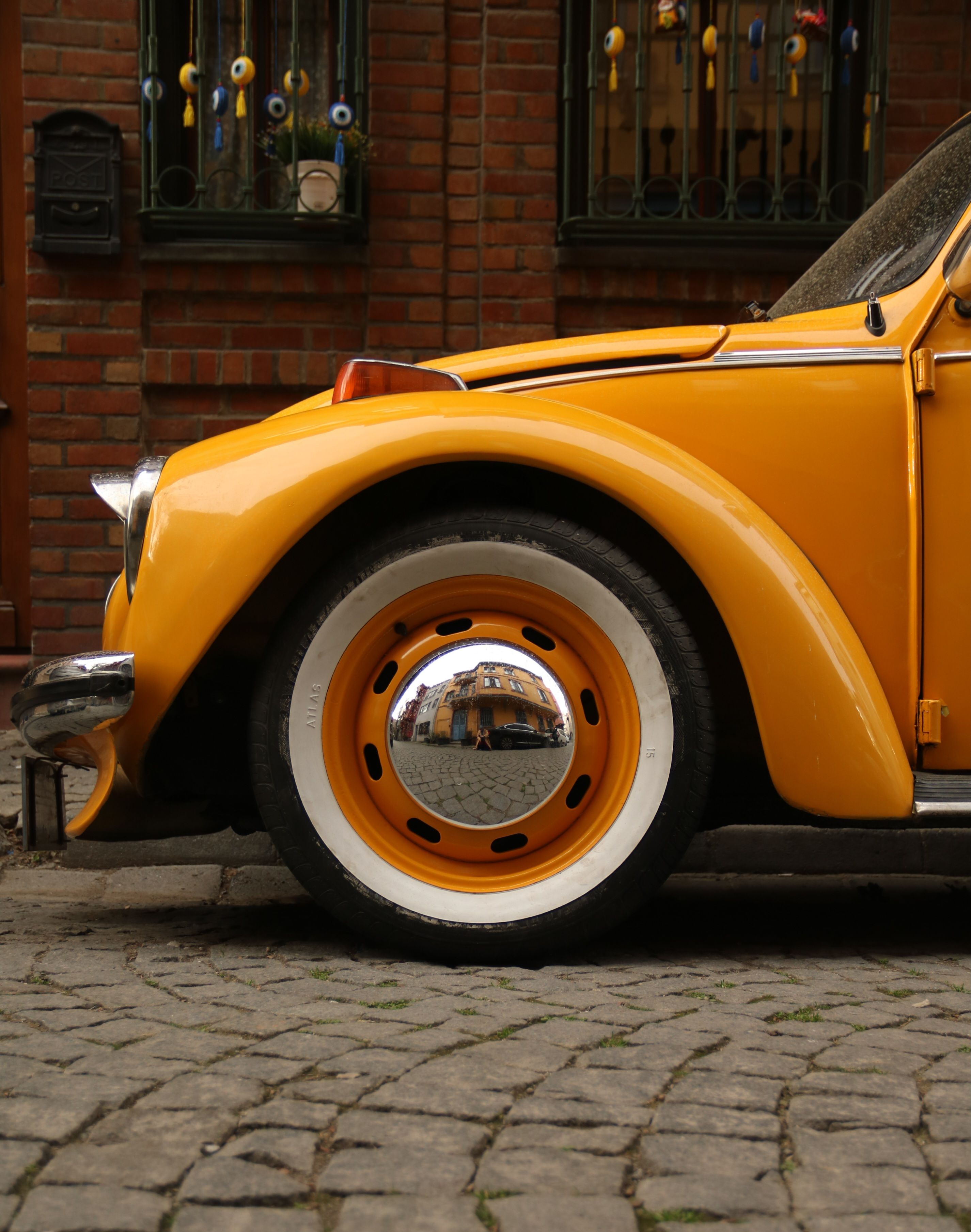 Close-up Photo of a Retro Car Wheel · Free Stock Photo