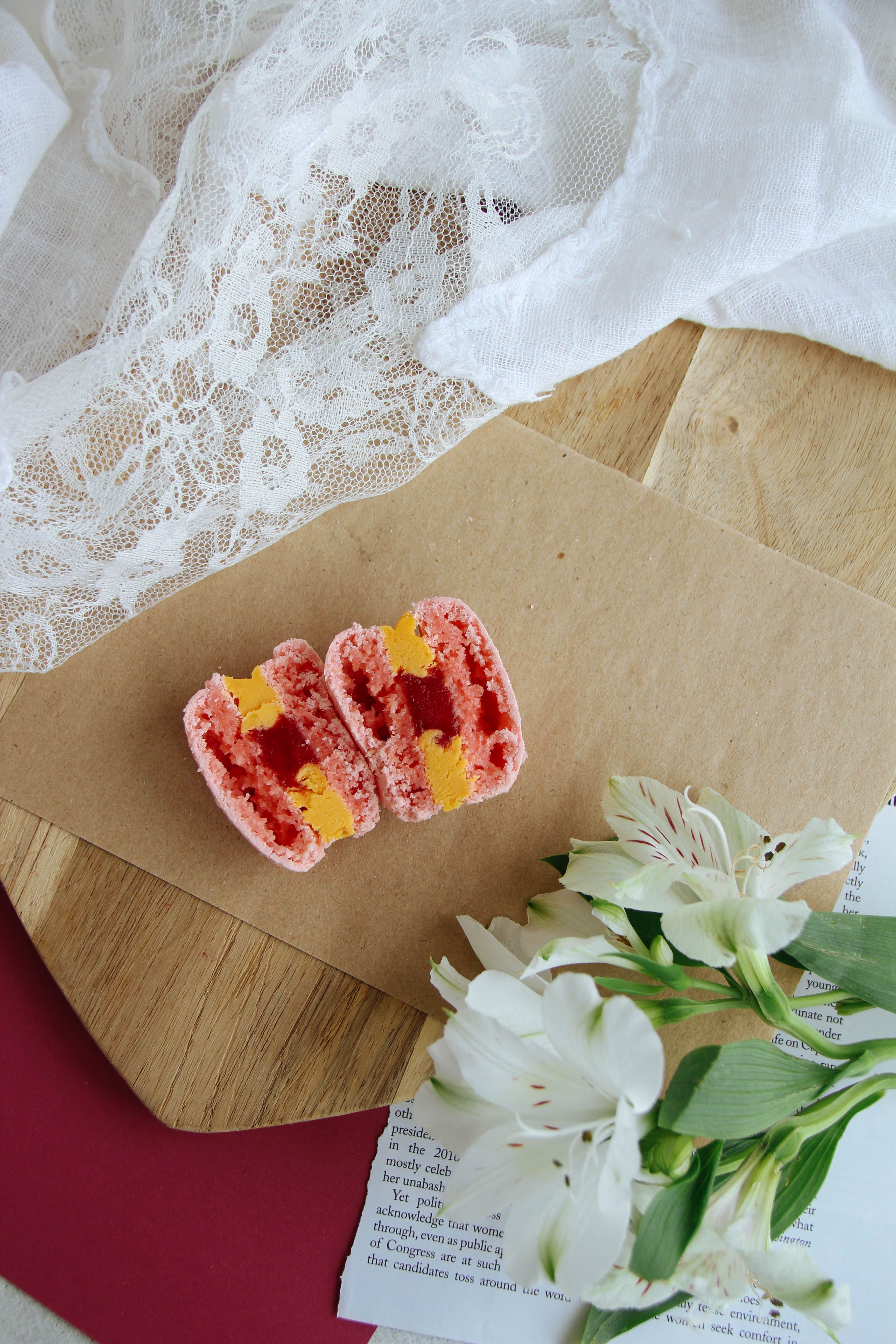 Top View of a Cake Cut in Half · Free Stock Photo