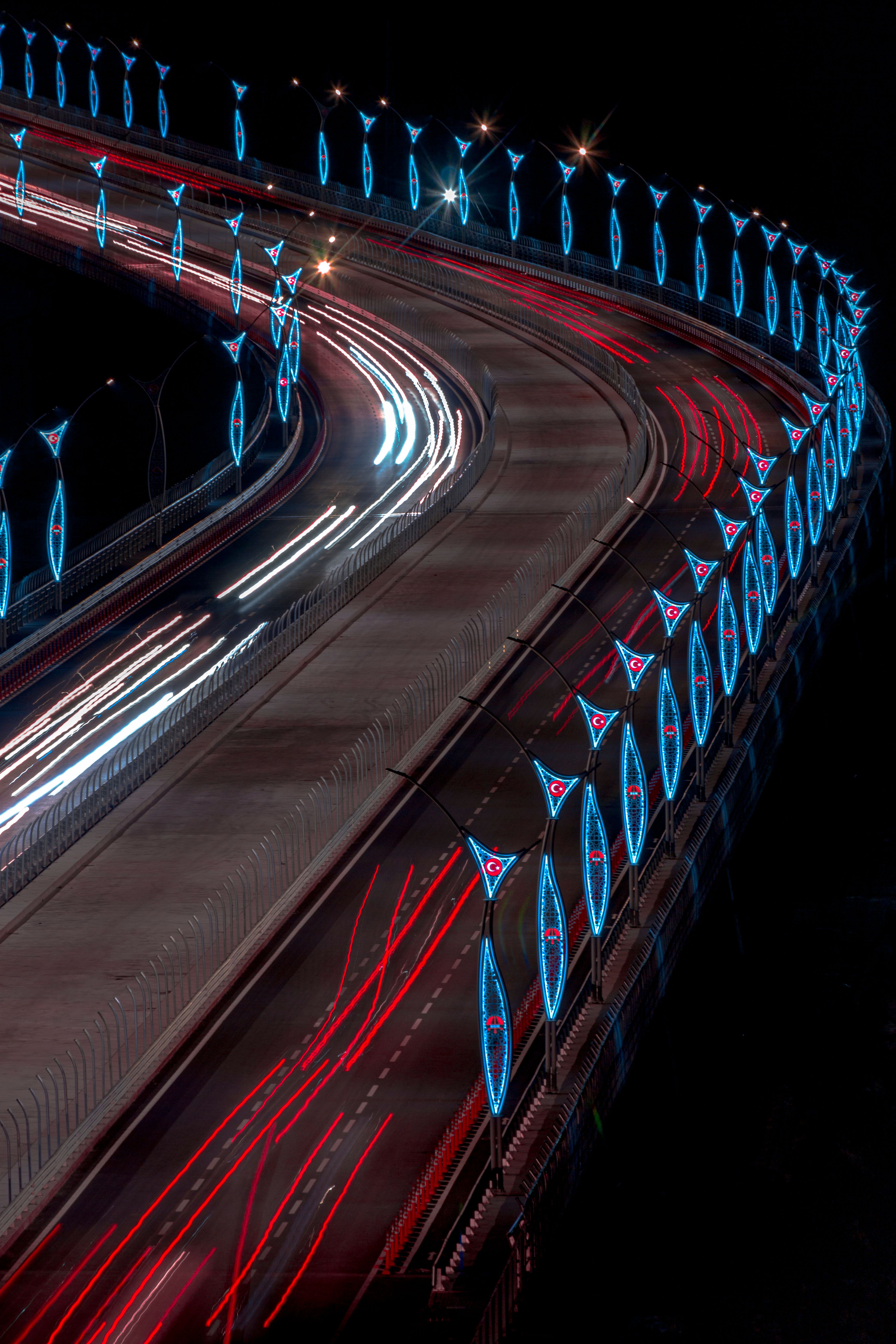 Bridge in Lights in Night · Free Stock Photo