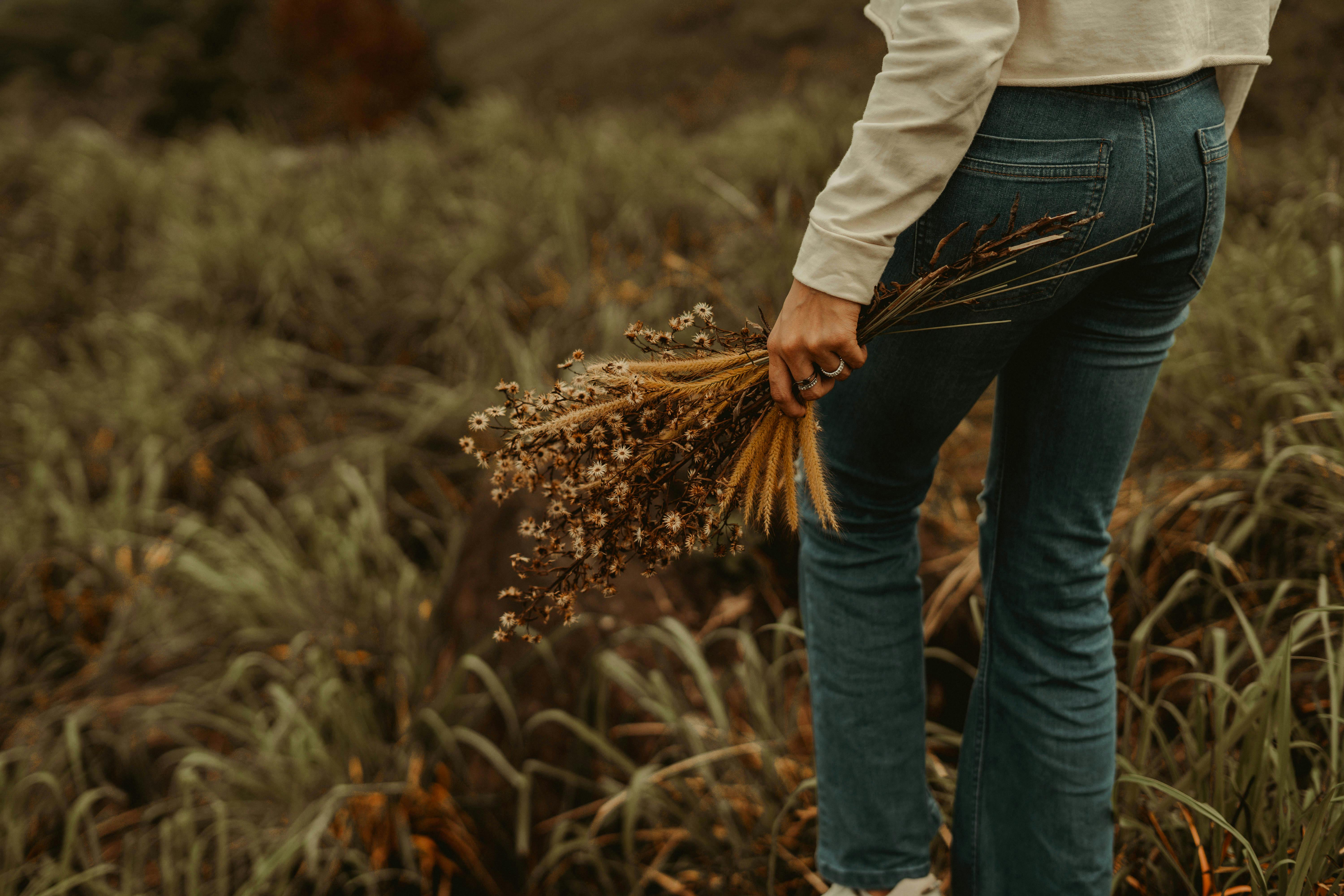 along girl with flower bokeh · Free Stock Photo