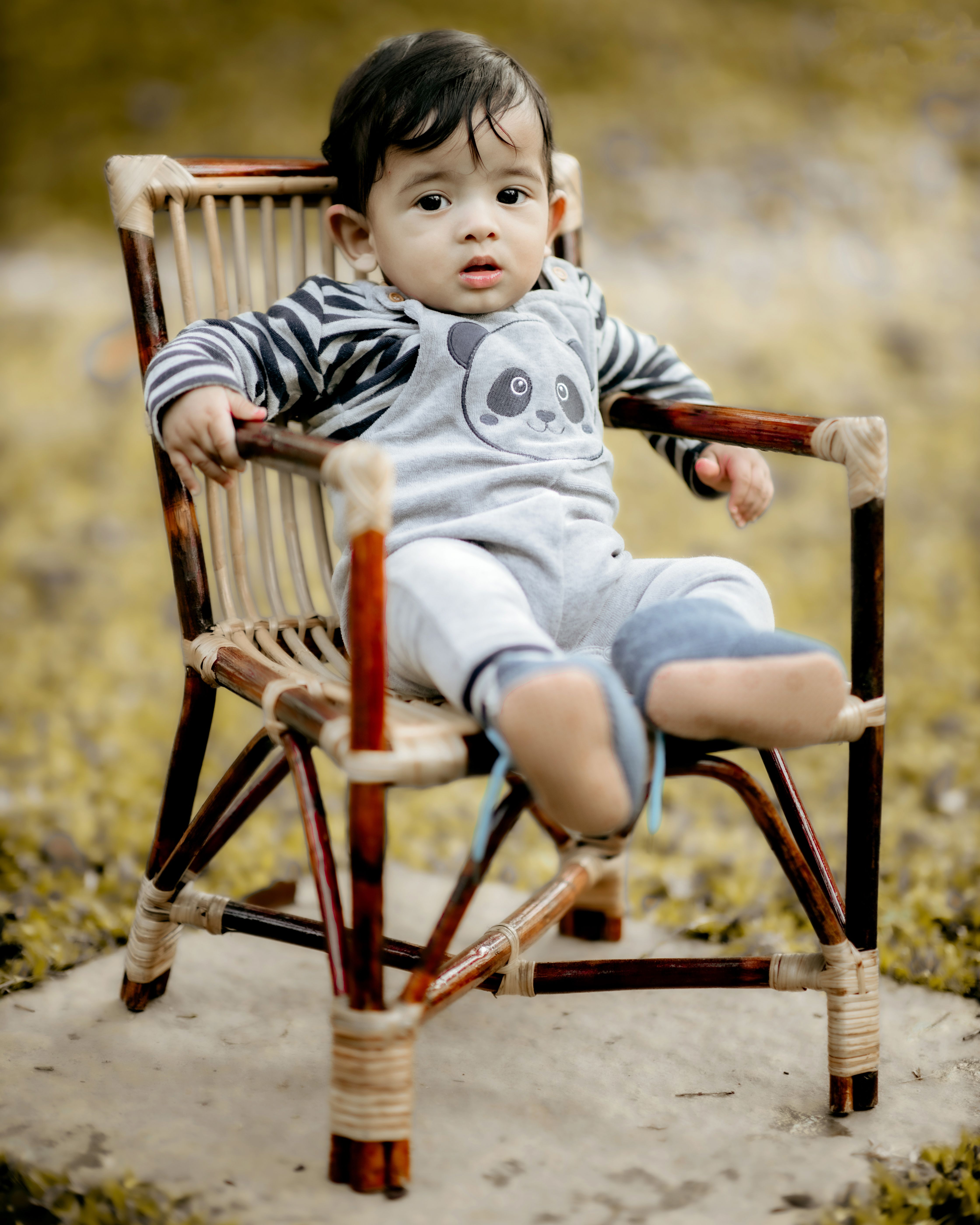 Baby Boy Sitting on Chair · Free Stock Photo