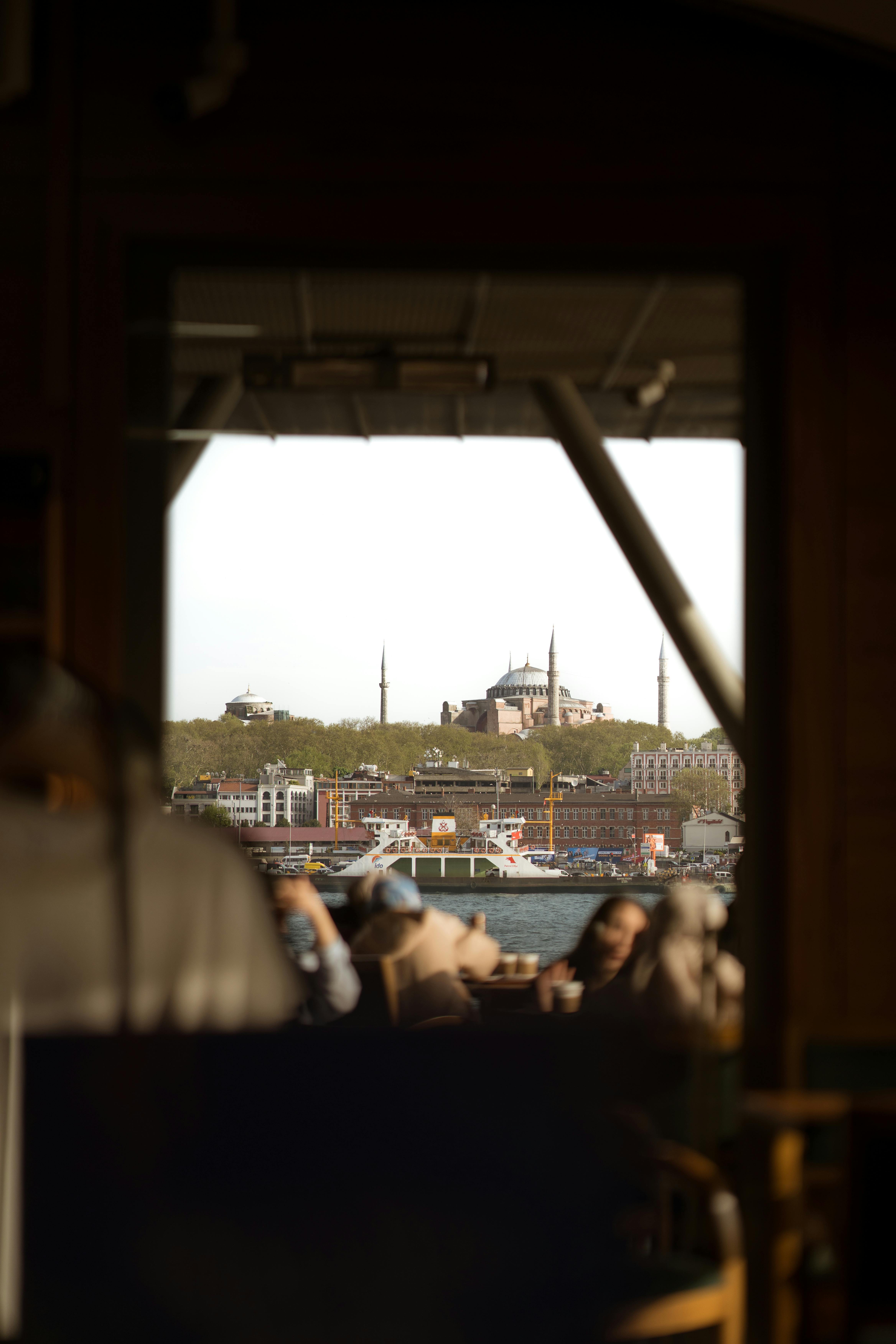 Hagia Sophia behind Gap over People · Free Stock Photo