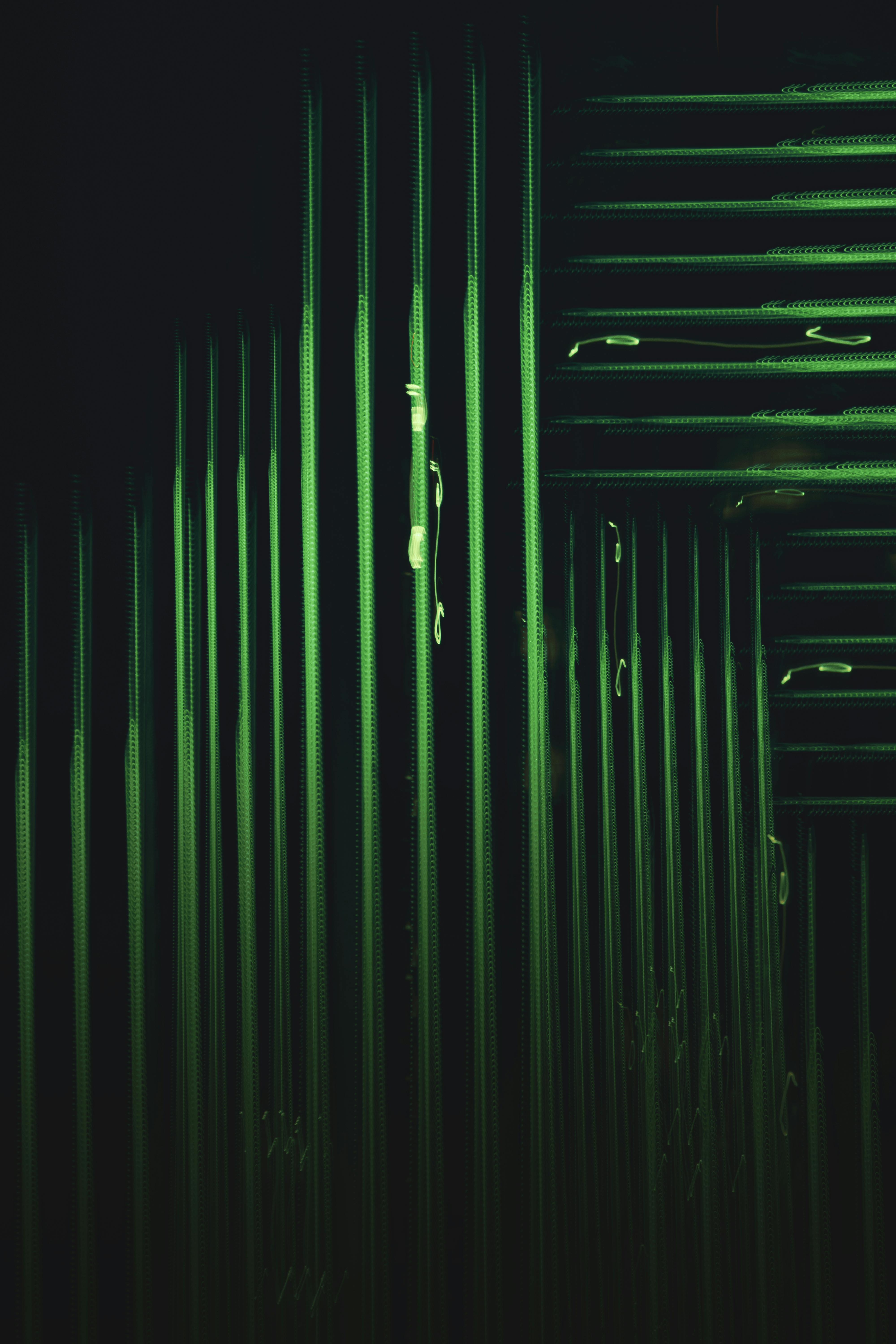 Dark Photo with Green Lines · Free Stock Photo